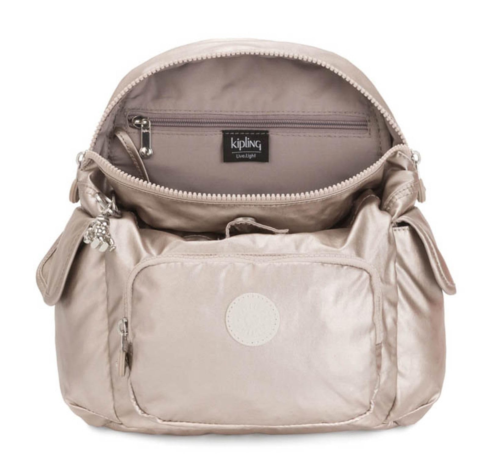 Kipling Women's Backpack City Pack Mini, Silver (Metallic Glow), 27x29x14 Centimeters (B x H x T)
