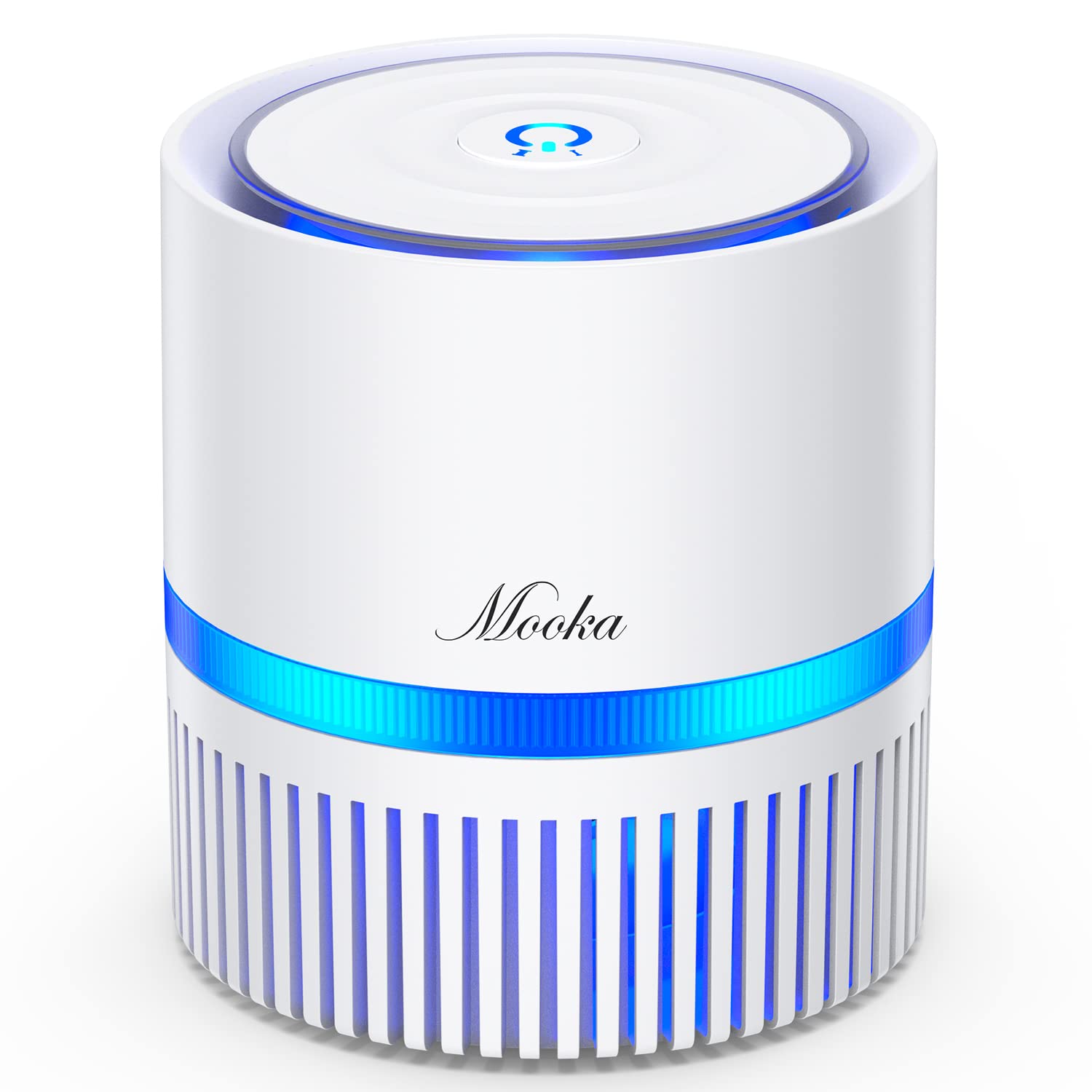 True HEPA Filter Air Purifier for Small Room Desktop, Portable Size Air Cleaner for Bedroom Office RV, Odor Eliminator for Allergies and Pets, Smoke, Dust, Night Light, 2 Fan Speed Quiet by MOOKA