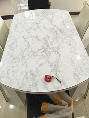 MULLSAN White Grey Marble Gloss Vinyl Film Paper 24''x118'' Roll
