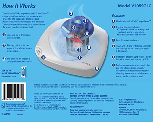 Vicks Nursery 1 Gallon Vaporizer with Night-Light Warm Steam Vaporizer for Baby Room