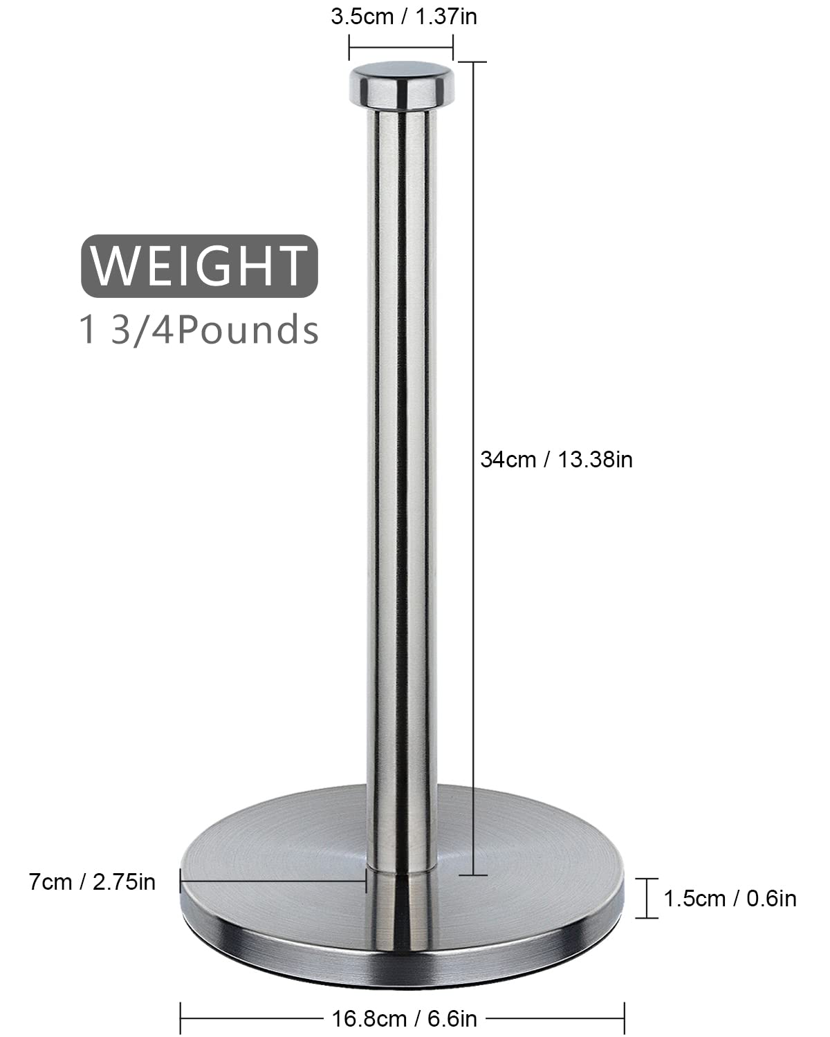 Paper Towel Holder Countertop,AFAXINRIE Paper Towel Holder,Stainless Steel Countertop Paper Towel Holder