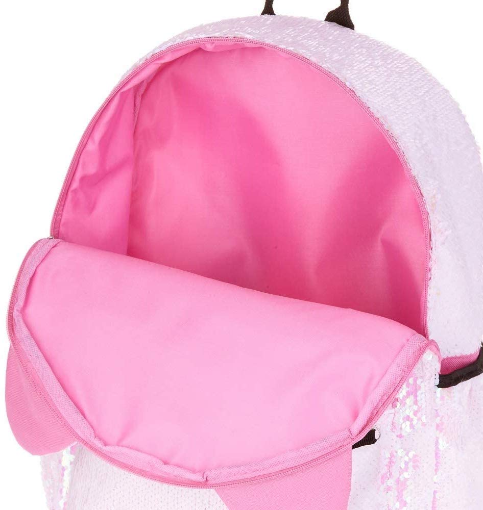 2 Way Sequin Kitty Cat Backpack for Girls Teens ~ Premium 16 Kitten School Bag with Reversible Sequins and 3D Cat Ears (Kitty School Supplies Bundle)