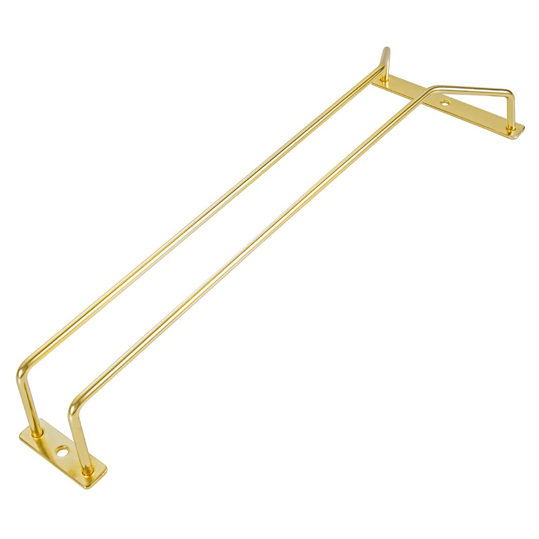 Dianoo 35.5cm Gold Wine Glass Rack, Under Cabinet Wine Glass Holder, Stemware Rack, Hanging Stemware Holder For Kitchen Bar, 1 Row