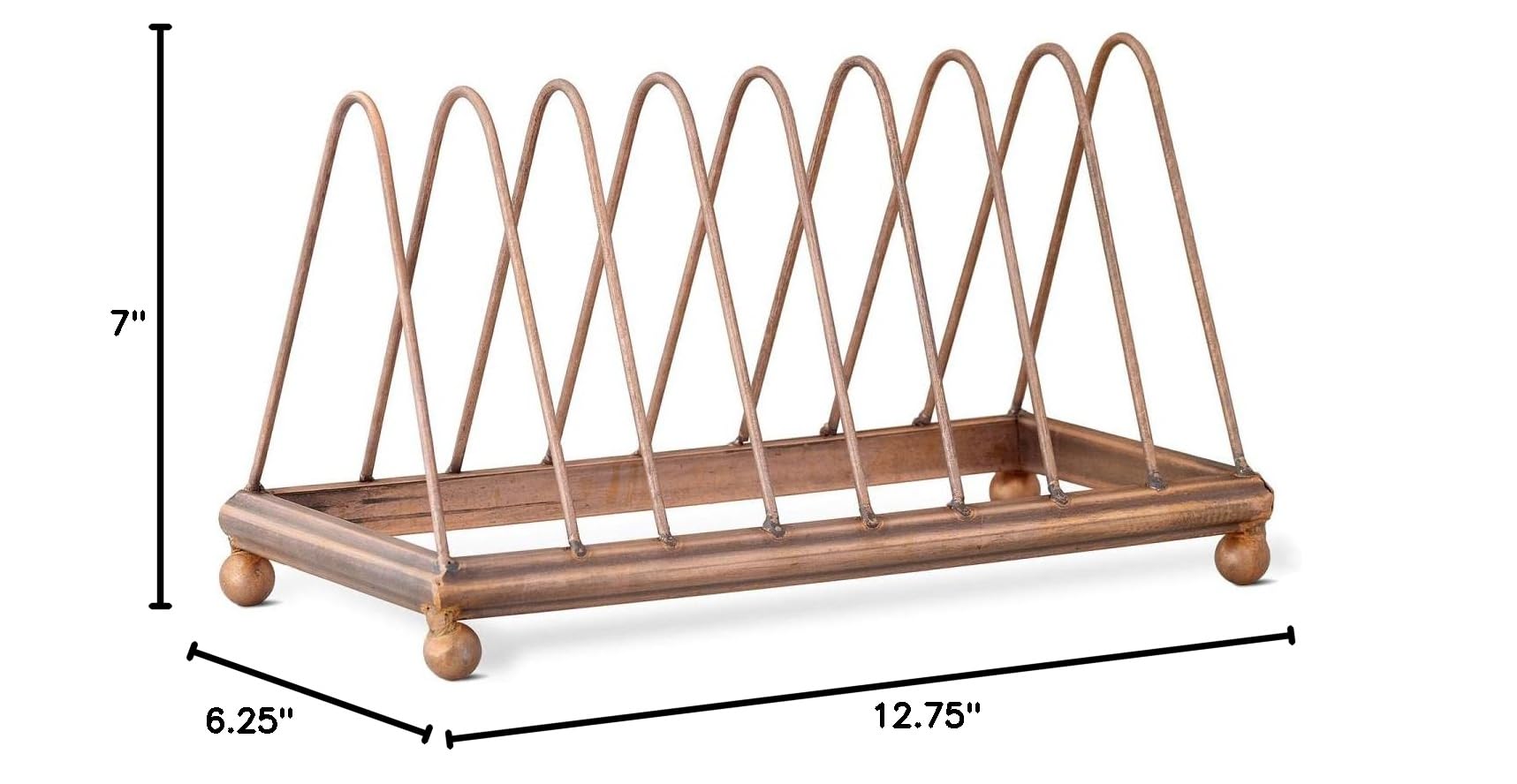 Park Hill Collection EAC00925 Copper Finish Metal Dish Rack, 12-inch Length, Copper