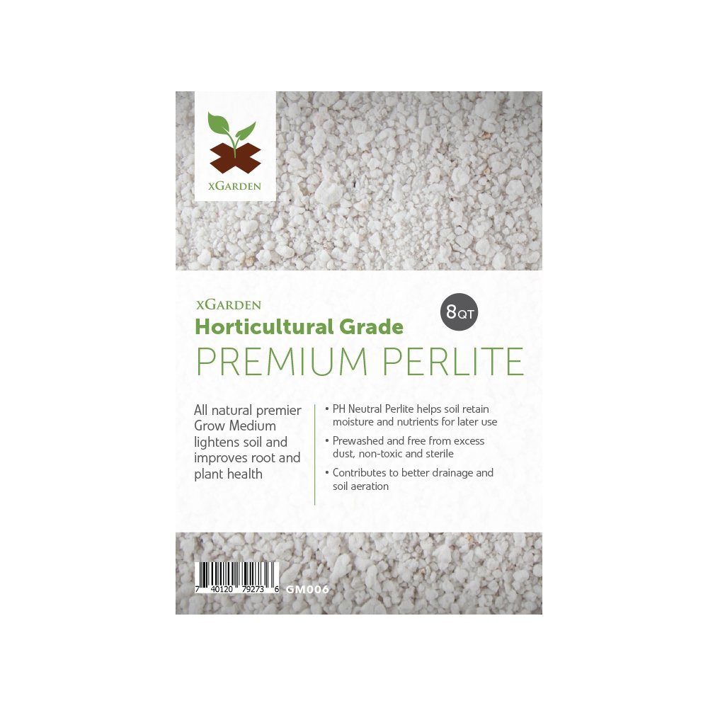 xGarden 8 Quarts Horticultural Grade Premium Perlite - Coarse and Chunky