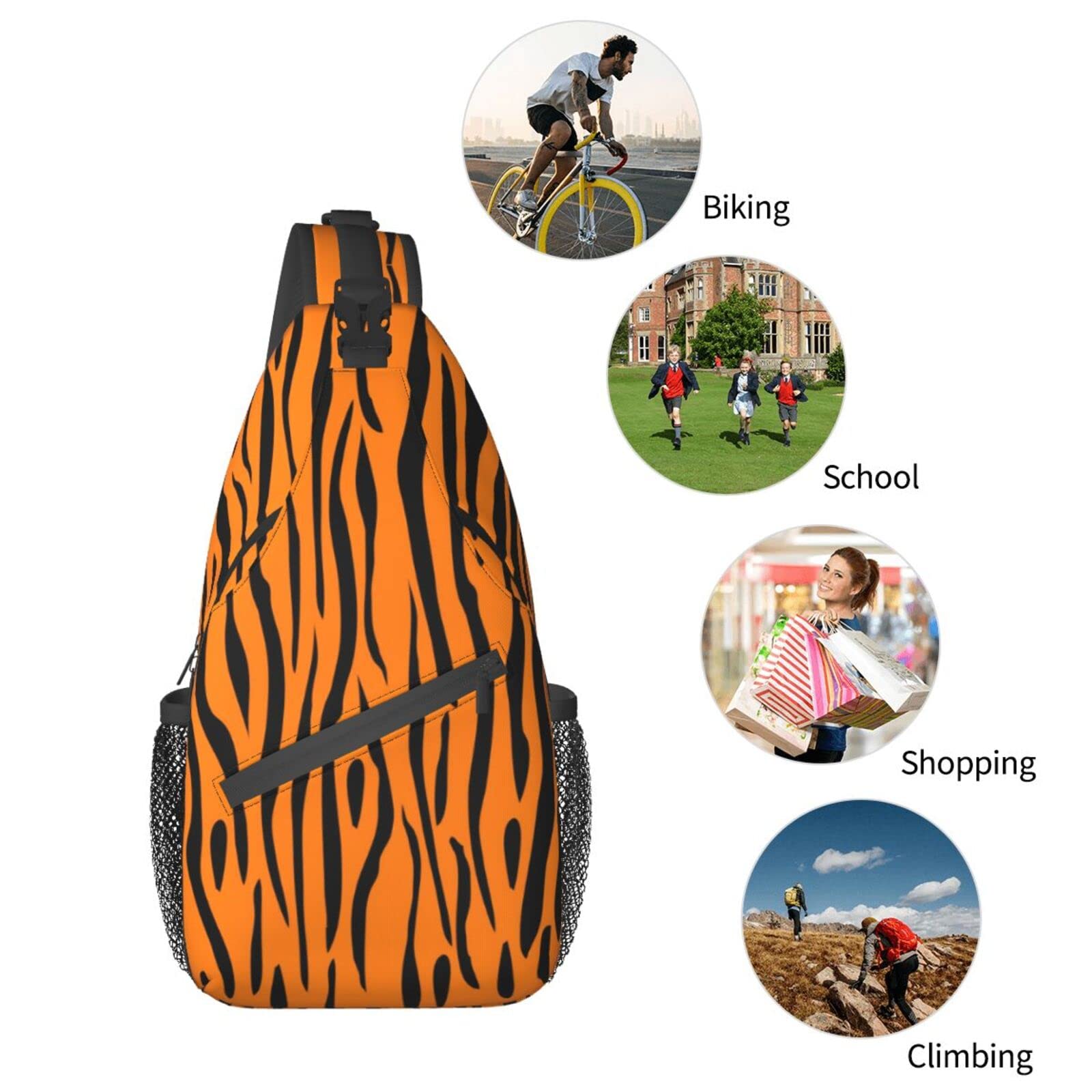 Wildlife Skin Print Sling Bag Chest Bag Wildlife Skin Crossbody Bags For Mens Womens