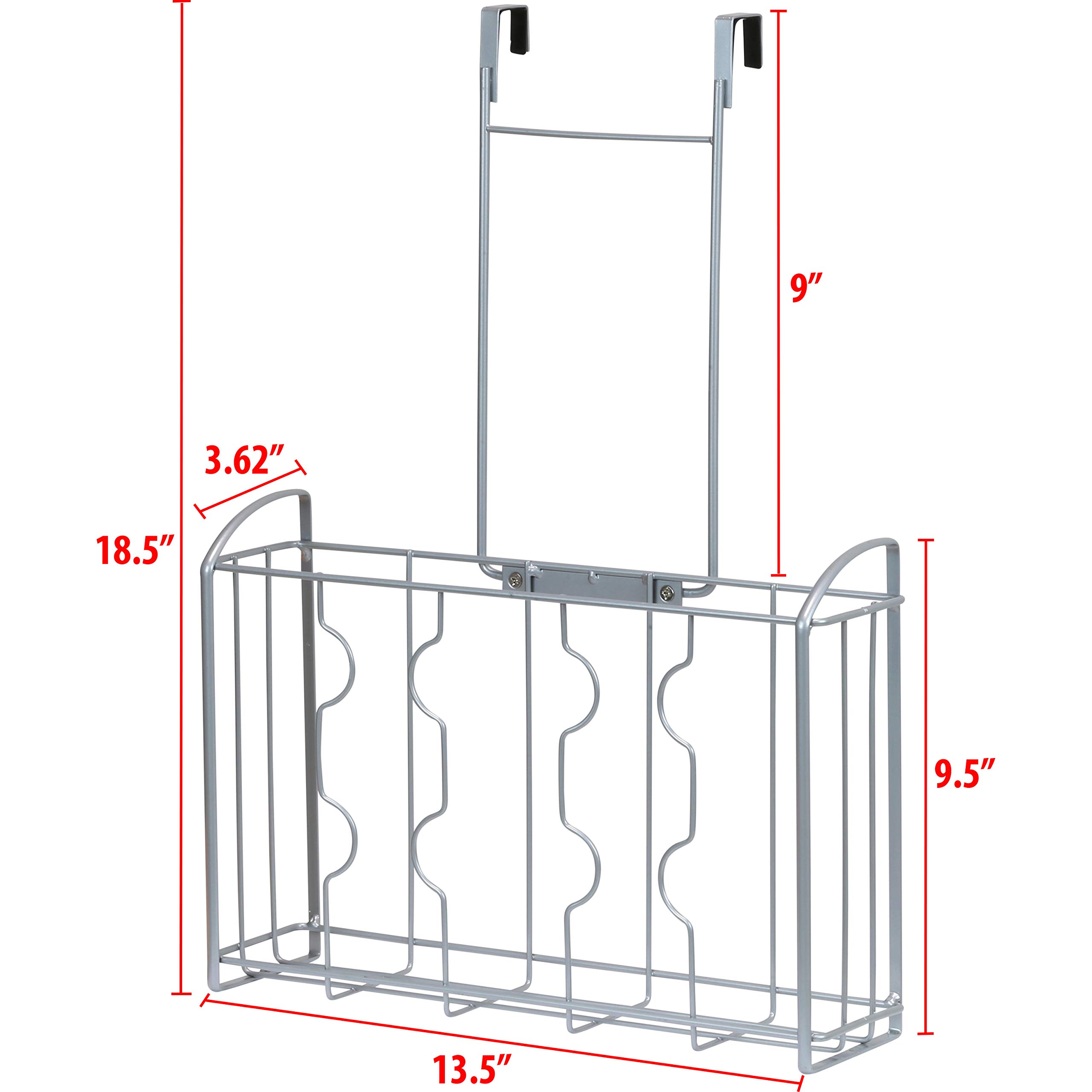 2PK - SimpleHouseware Over The Cabinet Door Organizer Holder, Silver