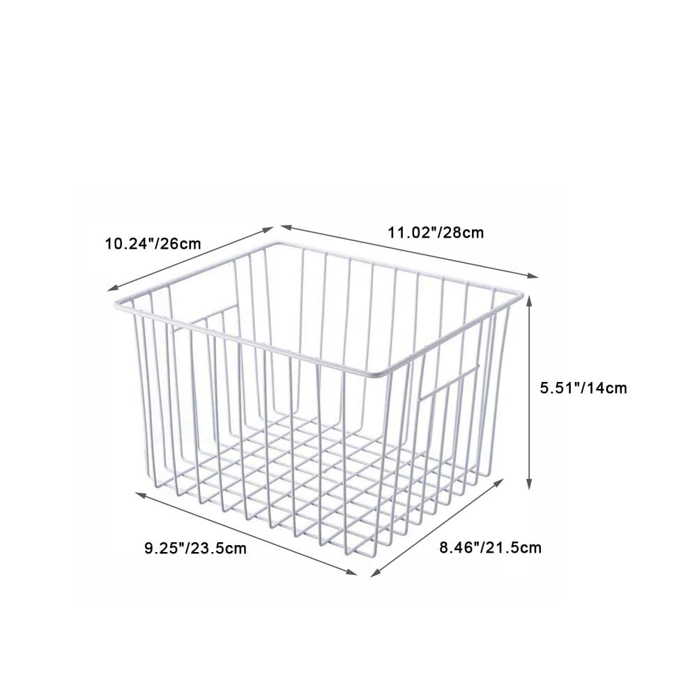 SANNO Freezer Baskets,Storage Organizer Baskets, Household Refrigerator Bin with Built-in Handles for Cabinets, Pantry, Closets, Bedrooms - Set of 4