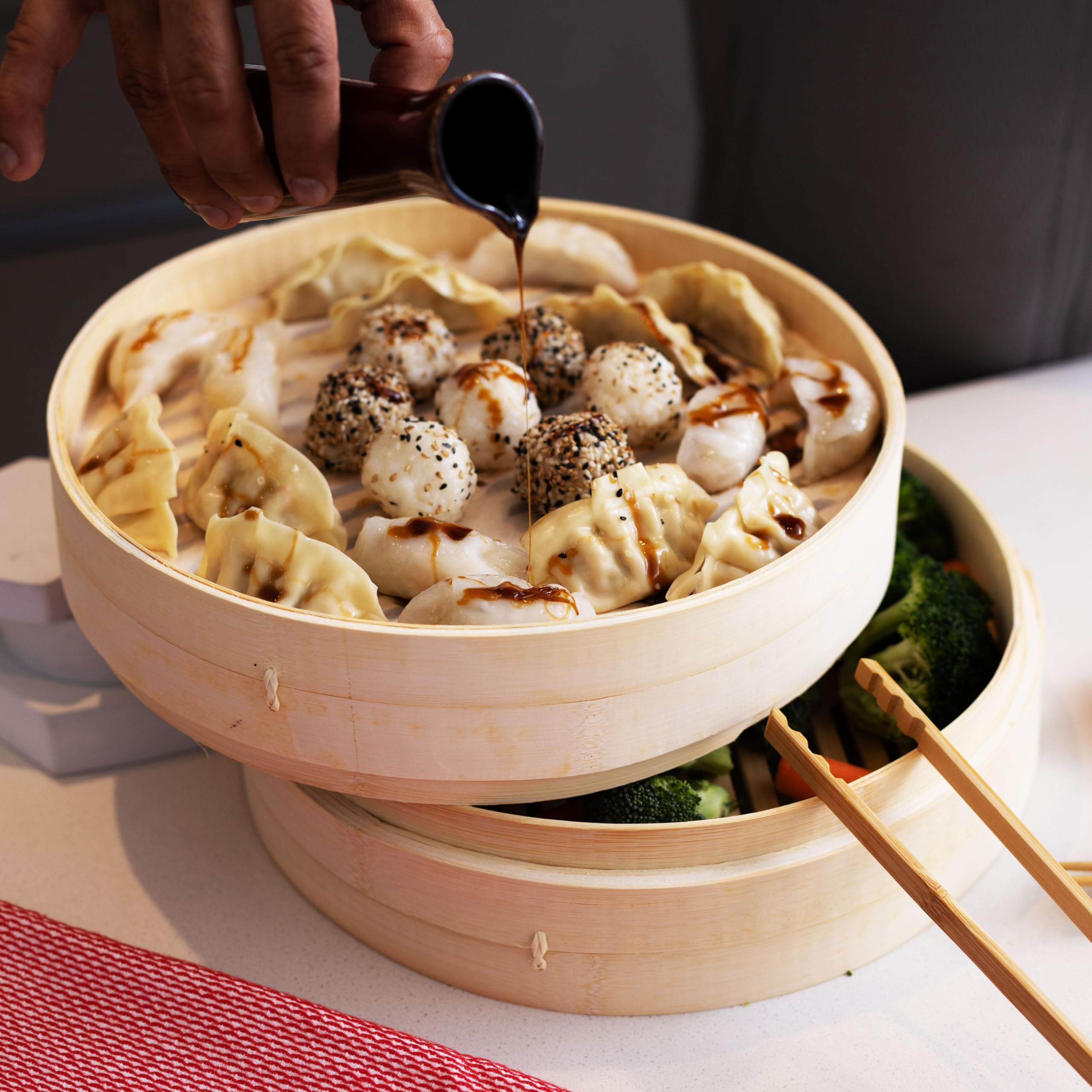 Joyce Chen Steamer, Bamboo, Tan