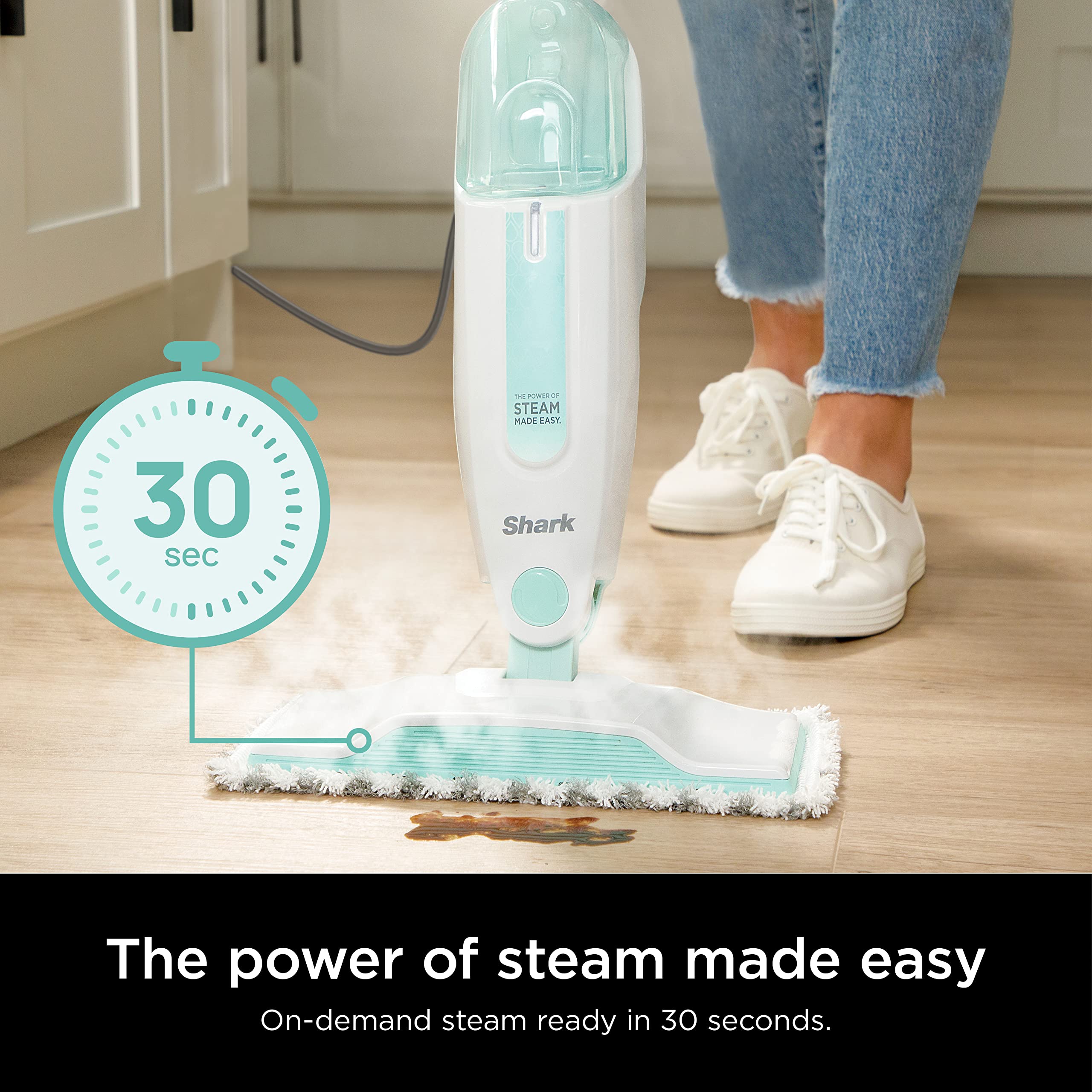 Shark S1000 Steam Mop, White/Seafoam