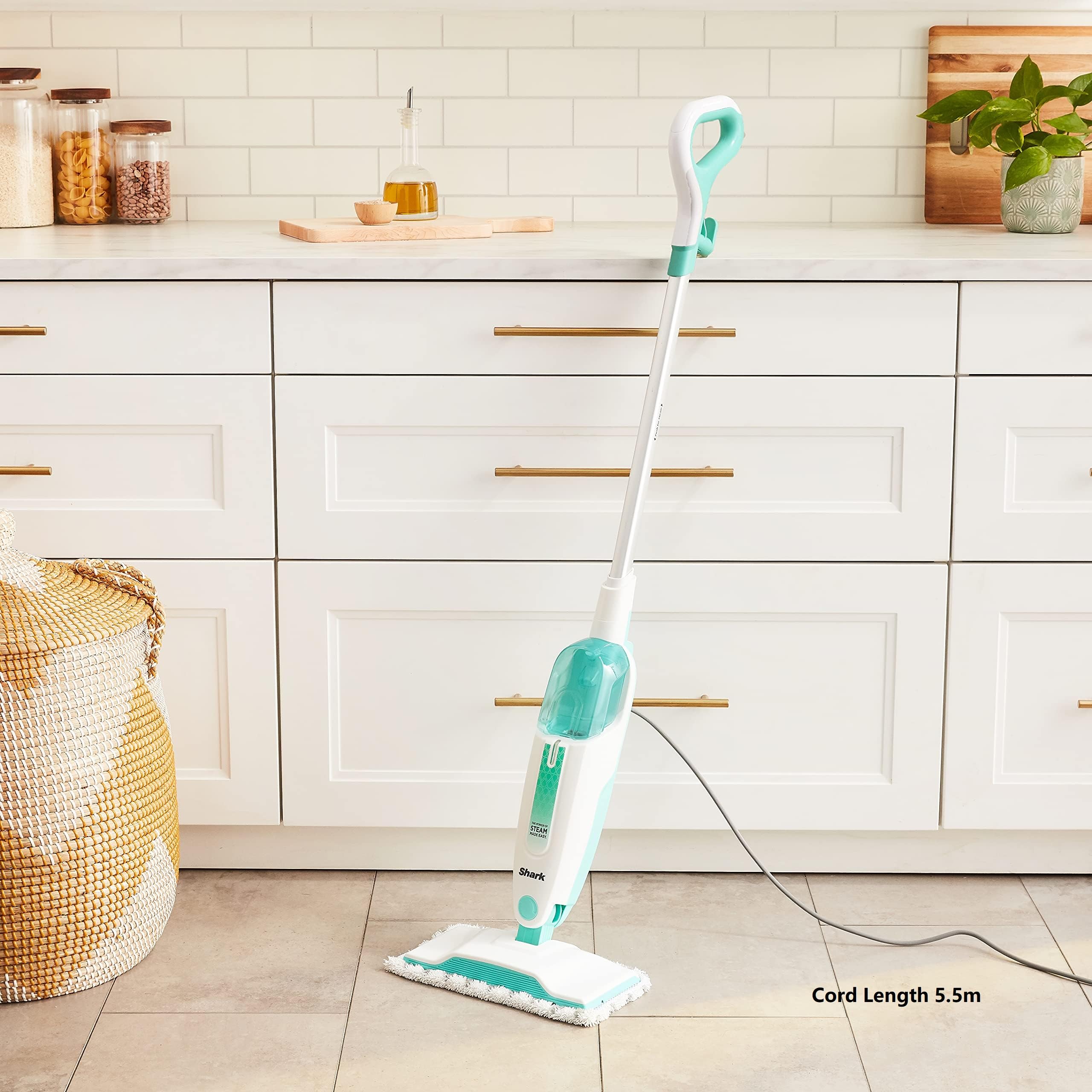 Shark S1000 Steam Mop, White/Seafoam
