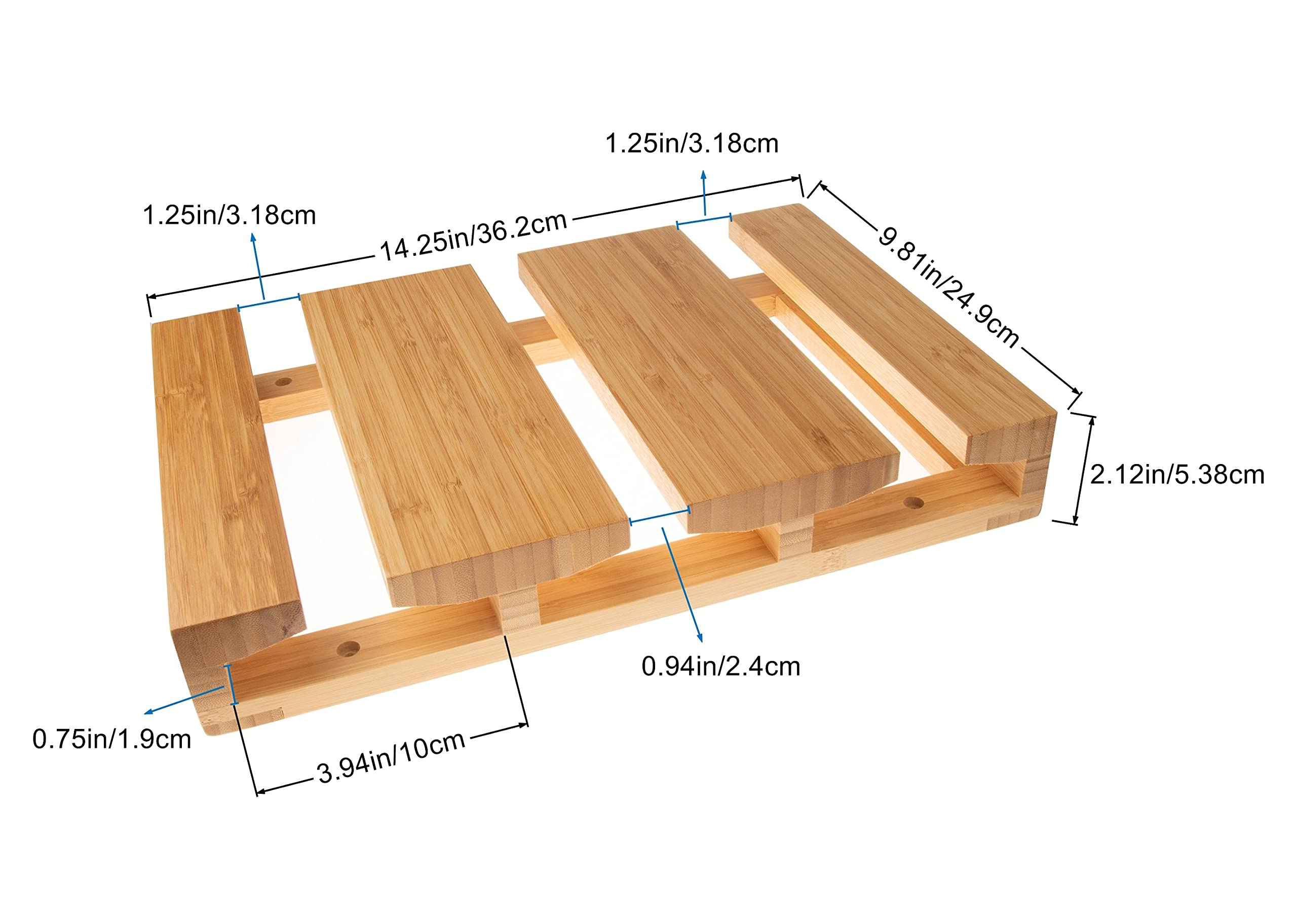 Plutreas Bamboo Wine Glass Holder Wine Glass Rack Under Cabinet, Bamboo Hanging Stemware Display Rack for Home, Kitchen, Bar