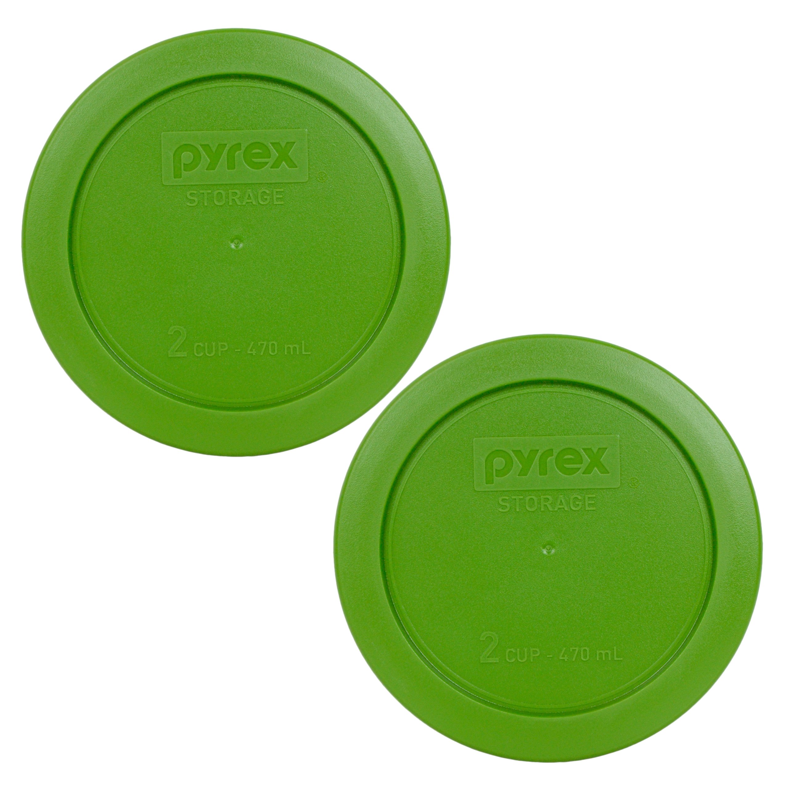 Pyrex Bundle - 2 Items: 7200-PC 2-Cup Lawn Green Plastic Food Storage Lids