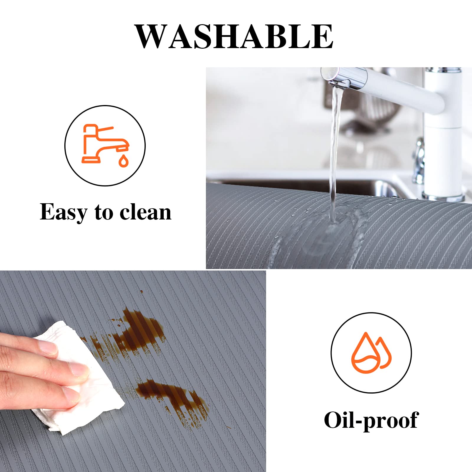 Mcrbeay Shelf Liners for Kitchen Cabinets, 12Inch x 20Ft, Non Adhesive Shelf Liner, Non-Slip Kitchen Drawer Liners, Waterproof Durable Cabinet Liners for Shelves, Refrigerator, Pantry, Dark Gray