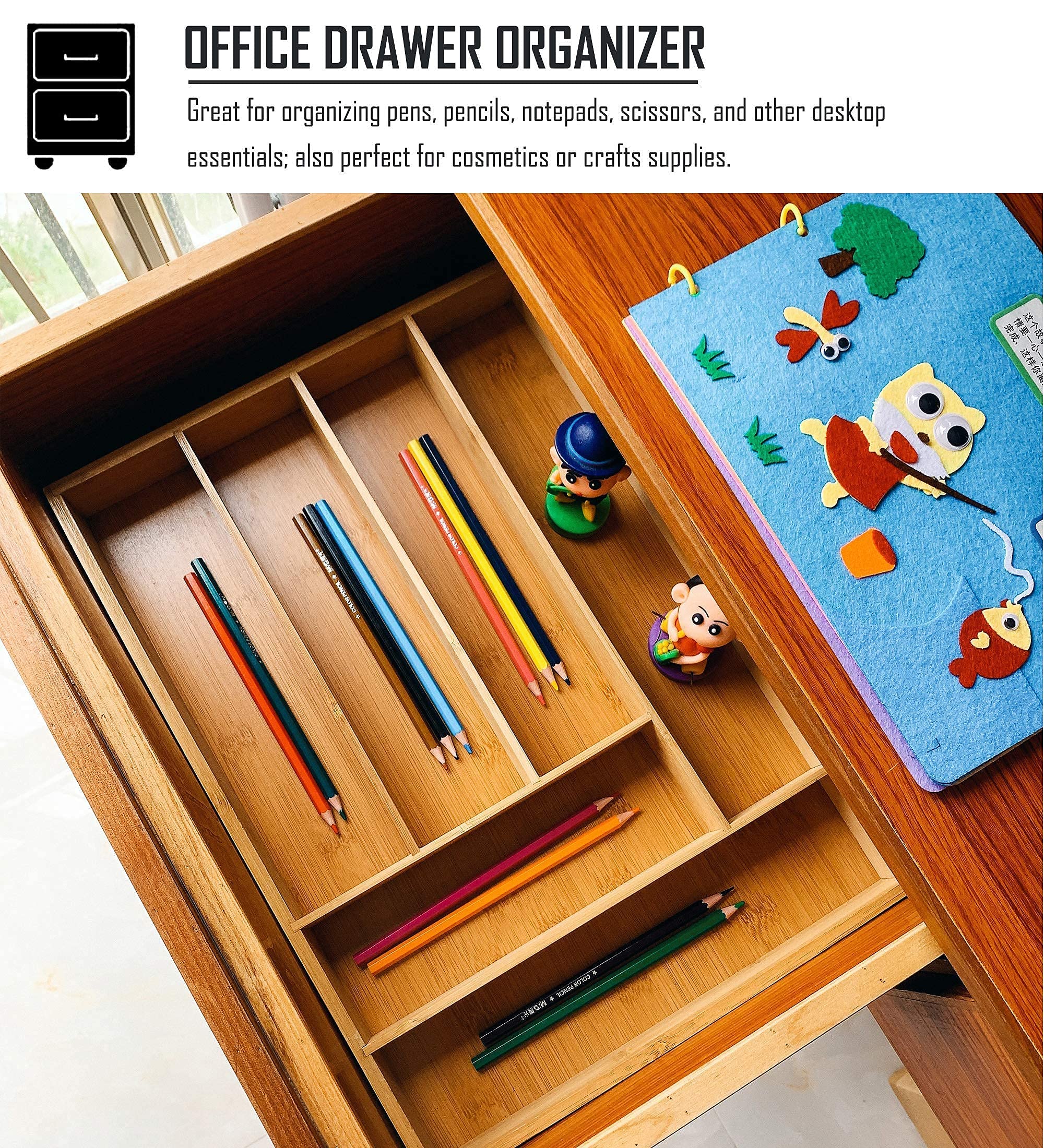 2Pack, one medium 12x17in silverware tray for drawer, one small 9.8x13.8in cutlery drawer organizer