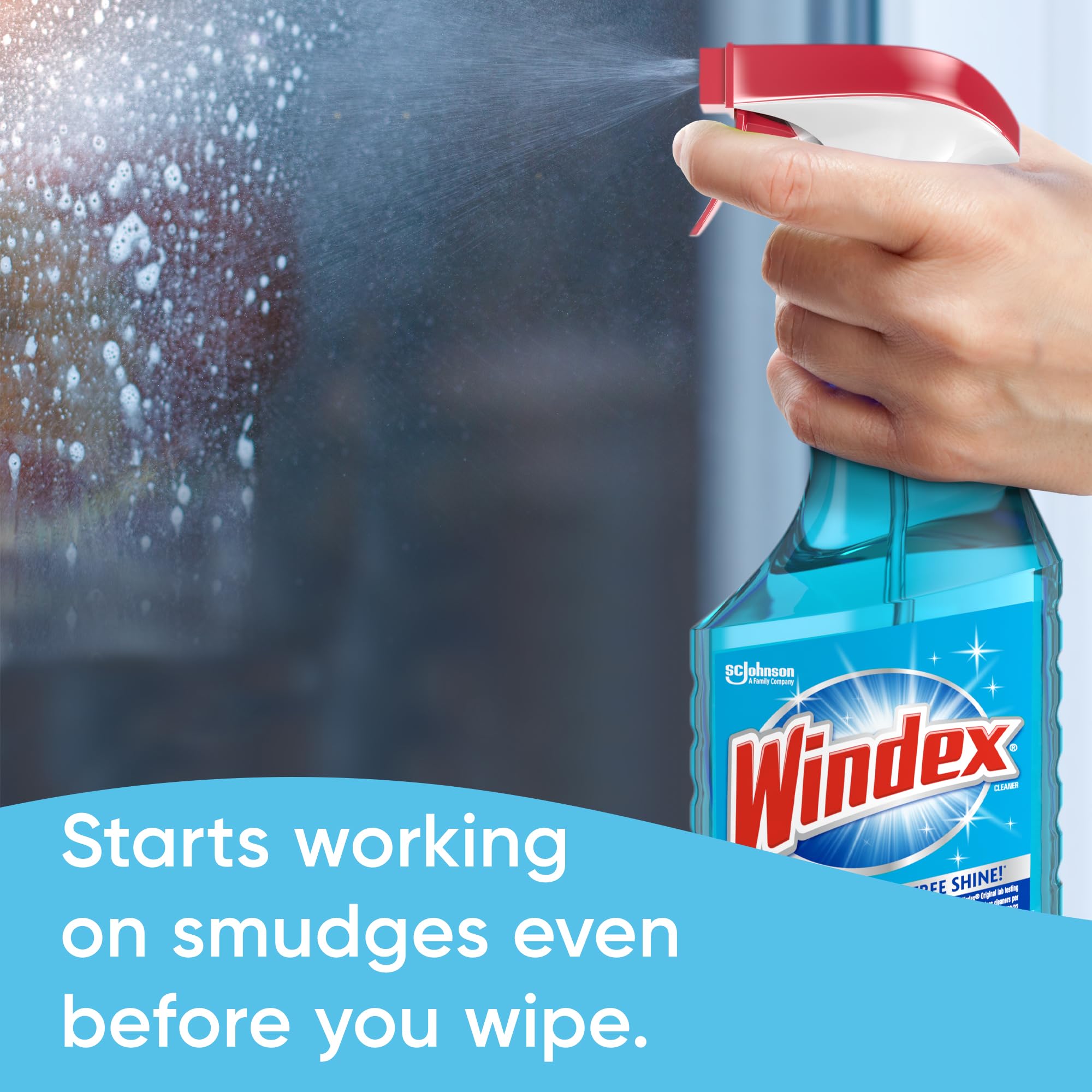 Windex Glass and Window Cleaner Spray Bottle, Original Blue, 23 fl oz
