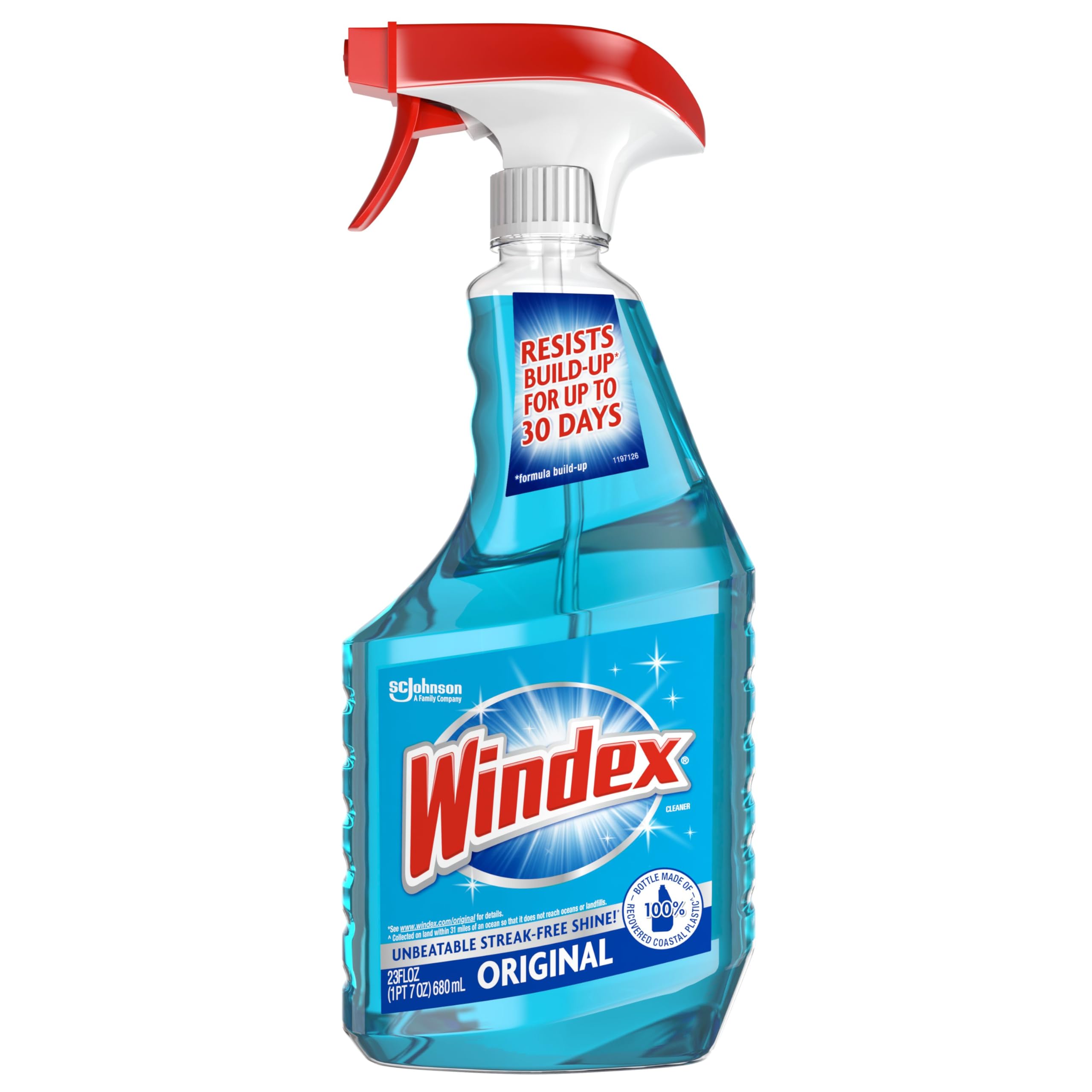 Windex Glass and Window Cleaner Spray Bottle, Original Blue, 23 fl oz