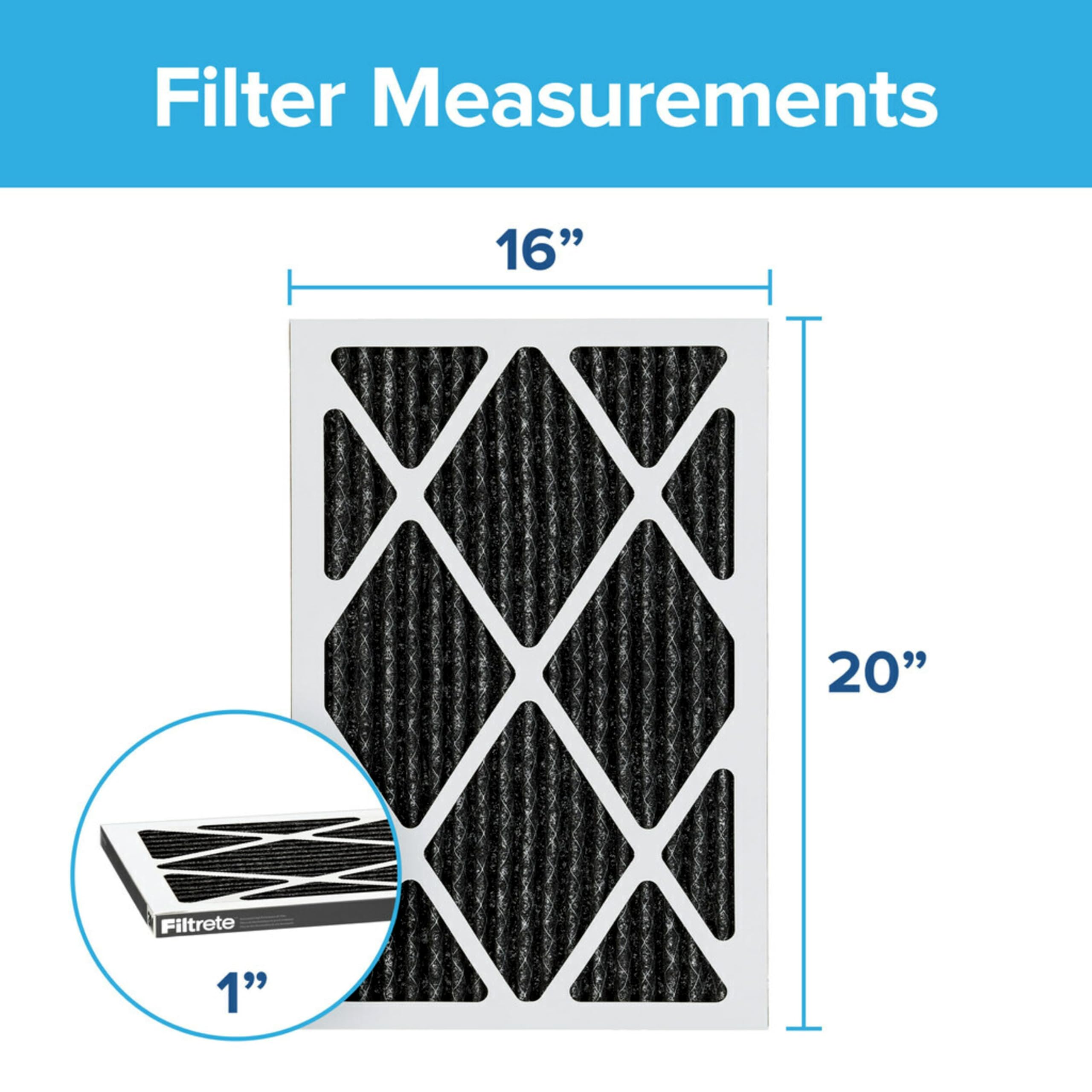 Filtrete 16x25x1, AC Furnace Air Filter, MPR 1200, Allergen Defense Odor Reduction, 2-Pack (exact dimensions 15.69 x 24.69 x 0.81)