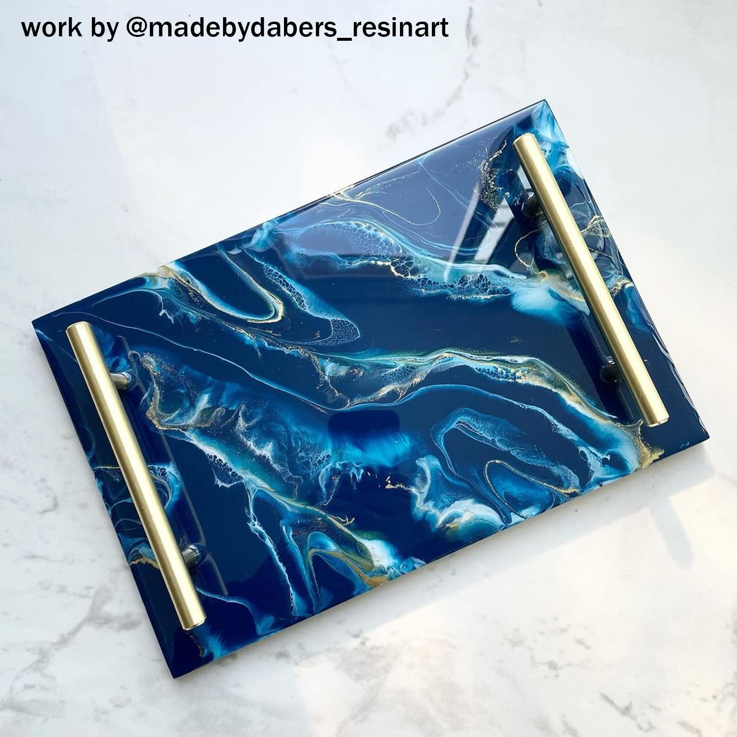RESINWORLD Large Tray Mold with Handles, Rectangle Silicone Tray Molds for Resin Casting, Deep Flat Tray Resin Mold Silicone