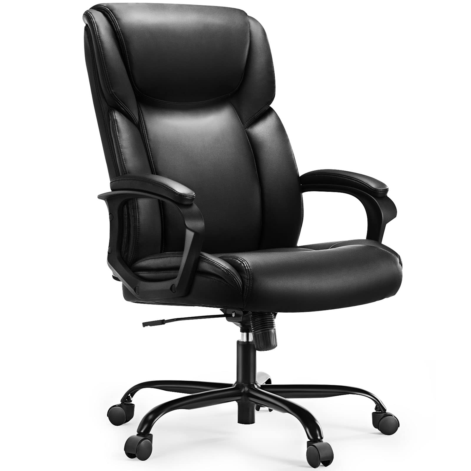 Executive Office Chair - Ergonomic Big and Tall Home Computer Desk Chair with Lumbar Support, PU Leather, High Back , Adjustable Height & Swivel