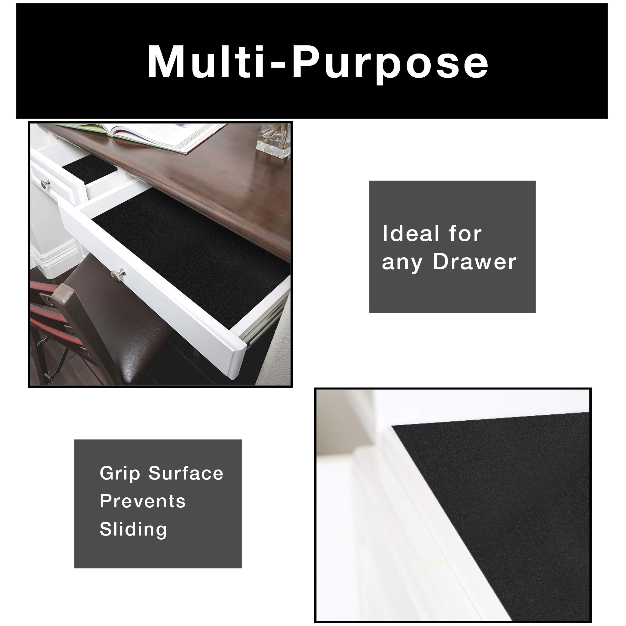 Smart Design Shelf Liner Chalkboard Adhesive - 18 Inch x 36 Feet Total (Set of 6 Rolls) - Drawer Cabinet Paper - Kitchen - Black
