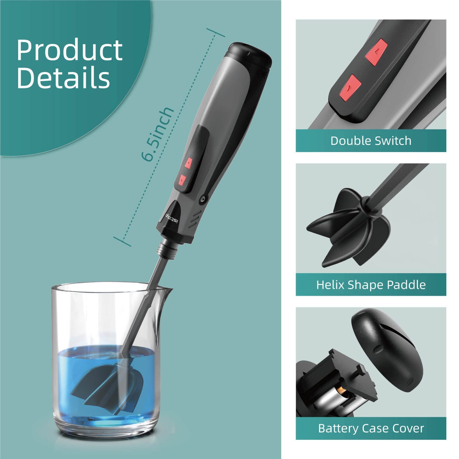 ISTOYO Resin Mixer, Handheld Battery Epoxy Mixer for Minimizing Bubbles, Epoxy Resin Mixer, Resin Stirrer for Resin, Silicone Mixing, Resin Molds, Resin Supplies, DIY Crafts (Included 2 pcs Paddles)
