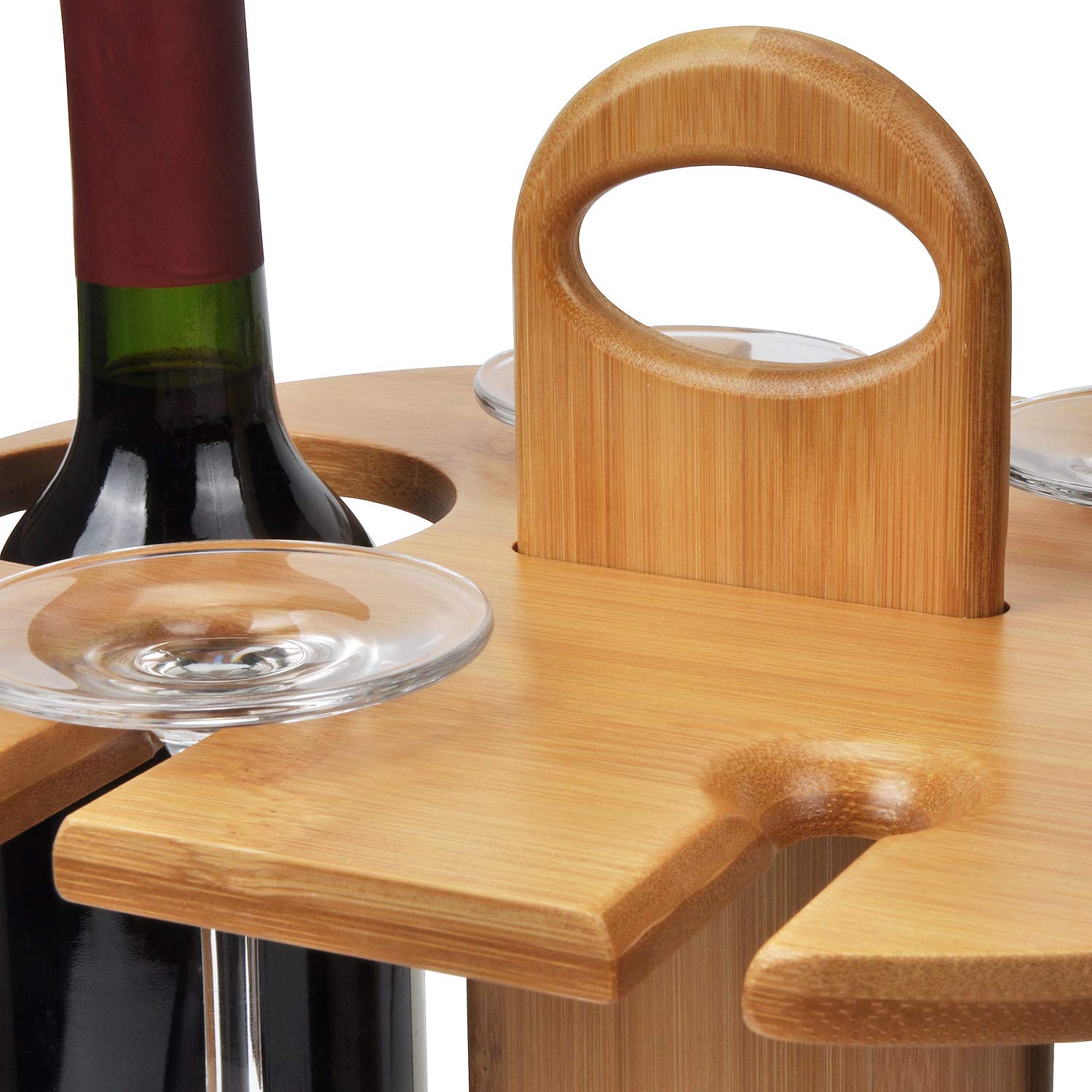 Tirrinia Small Wine Rack, Wine Racks Countertop with Glass Holder, Bottle Shaped Shelf Wine and Wine Glass Holder, Perfect for Home Decor & Kitchen Wine Storage Rack, Best Gift for Wine Lover