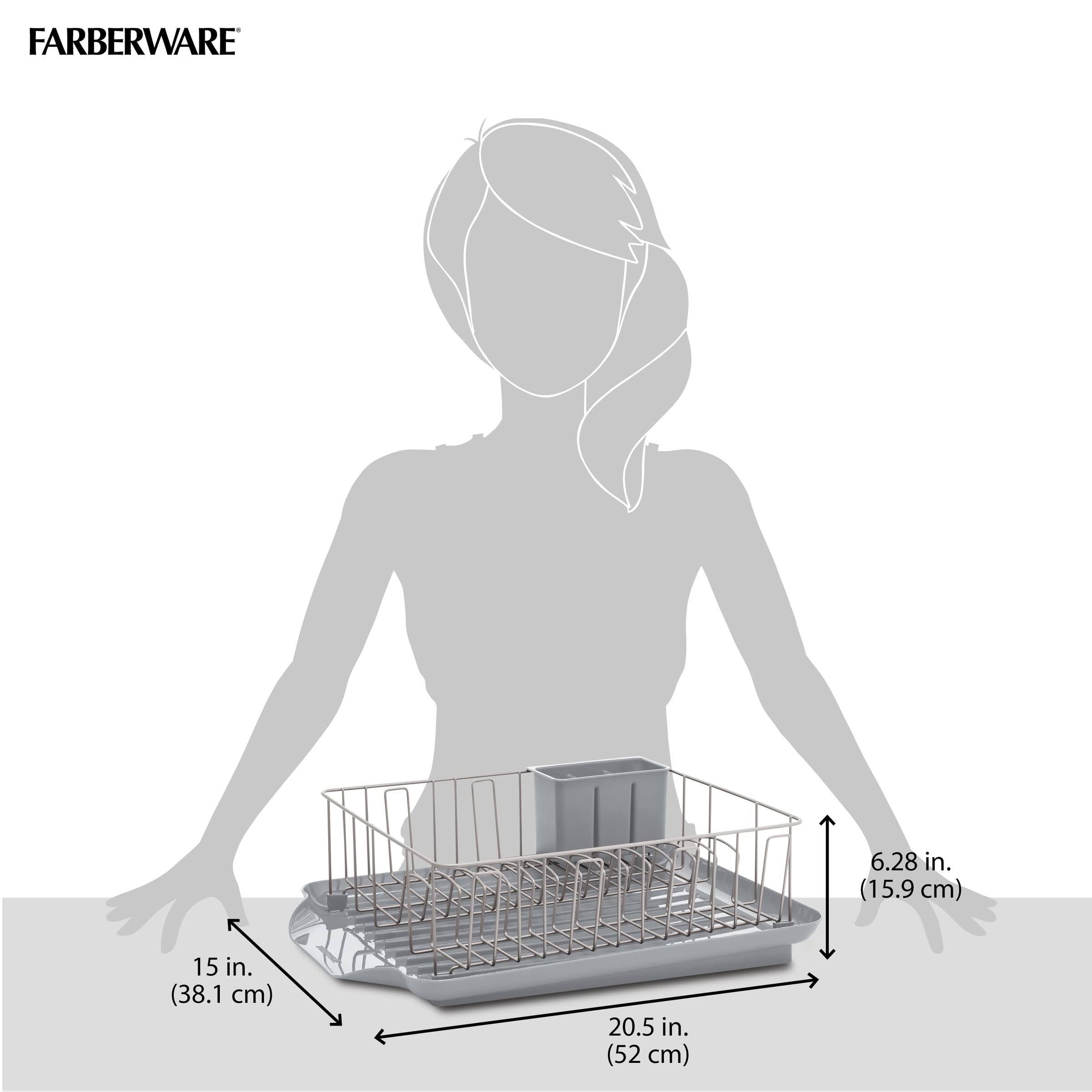 Farberware Classic Full Dishrack, 3-Piece, Gray