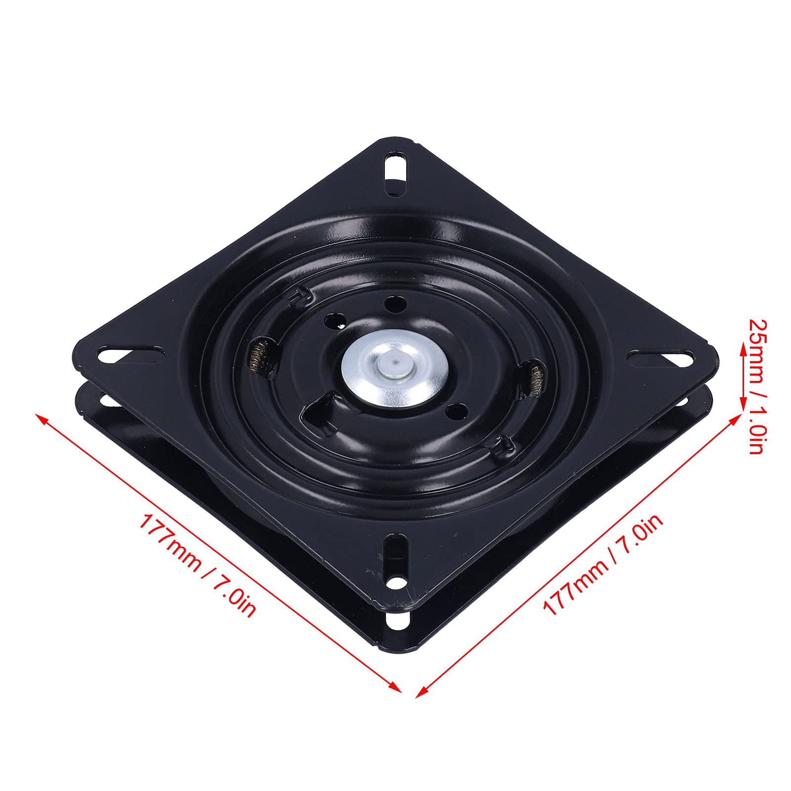 Stool Rotating Base Square Swivel Replacement, Smoothly and Quietly, High Hardness Dual Bearings Run Ball Bearing Swivel Plate, Swivel Seat Base, 7 Inch for Recliner Chair and Bar Stool