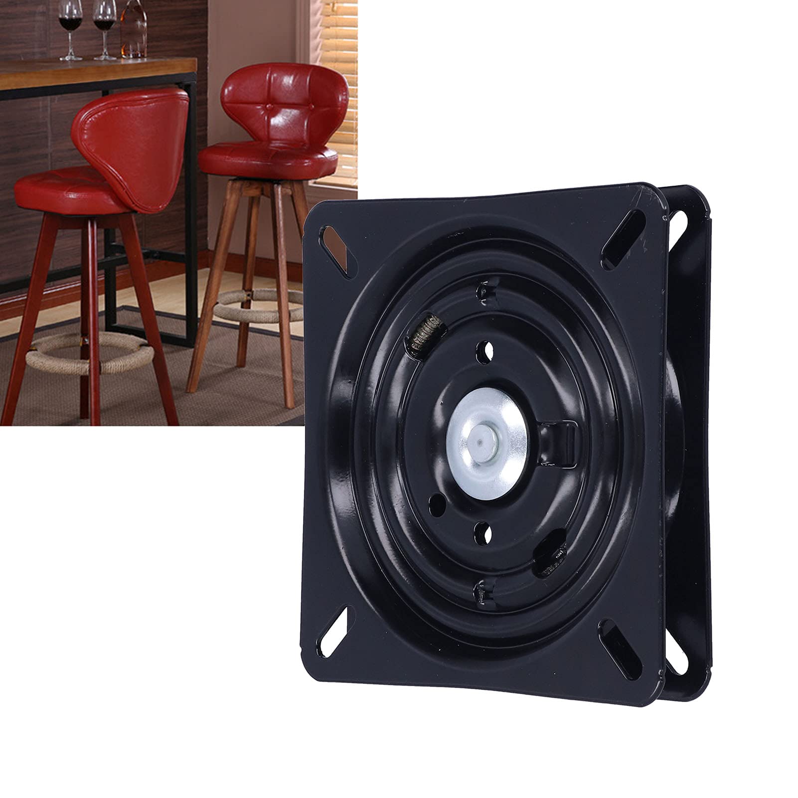 Stool Rotating Base Square Swivel Replacement, Smoothly and Quietly, High Hardness Dual Bearings Run Ball Bearing Swivel Plate, Swivel Seat Base, 7 Inch for Recliner Chair and Bar Stool