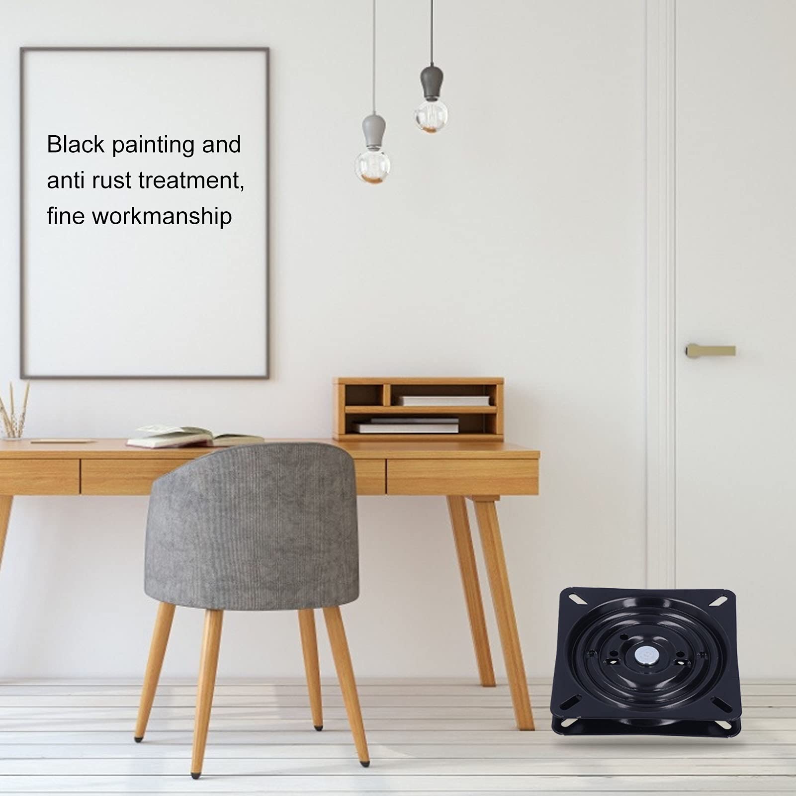 Stool Rotating Base Square Swivel Replacement, Smoothly and Quietly, High Hardness Dual Bearings Run Ball Bearing Swivel Plate, Swivel Seat Base, 7 Inch for Recliner Chair and Bar Stool