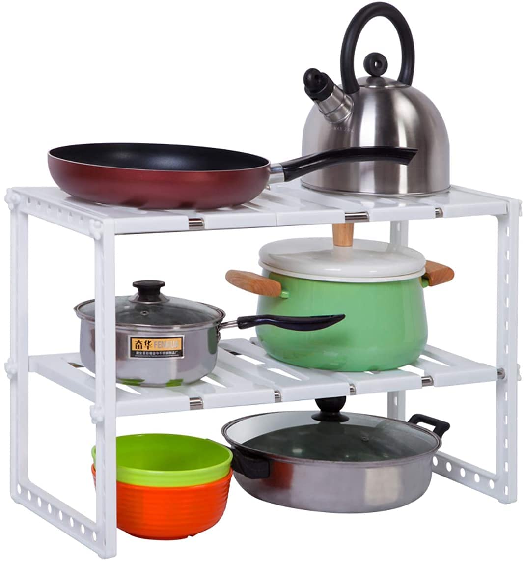 Comoo Under Sink Organizers And Storage,2-Layer Expandable Under Sink Organizer With Adjustable Lenth And Shelves,Multifunctional Under Sink Storage For Kitchen,(15.35-26 x 10.24 x 14.96)'