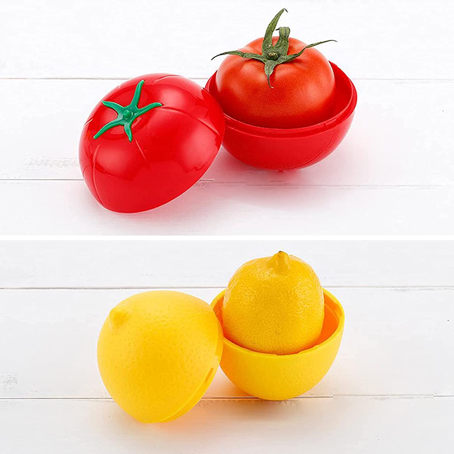 Cc - DMHH & - Cc Onion Storage, Fruit Container Refrigerator, Vegetable Storage, Onion, Lemon, Green Pepper, Tomato, Garlic Storage Container, Refrigerator Preservation 5-Piece Set