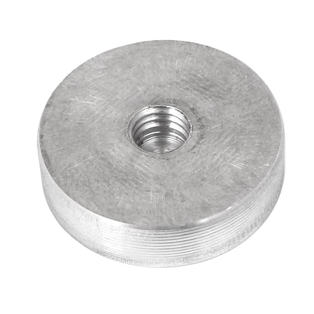 uxcell 30mm x M6 Glass Table Top Adapter Round Aluminum Disc Silver Tone 4 Pcs