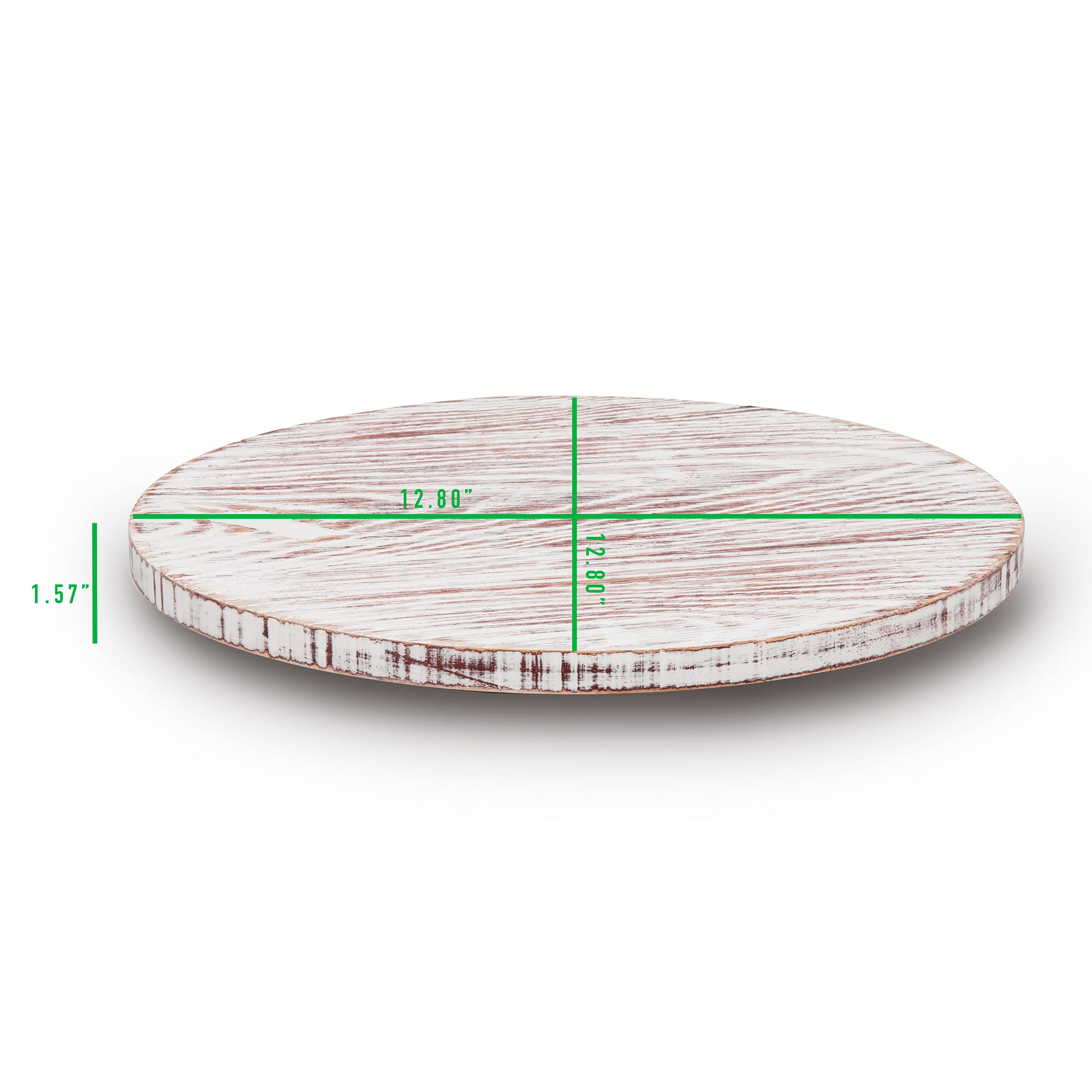 Mind Reader Torched Wood Spinning Lazy Susan, Rustic Farmhouse Rotating Organizer, 13" x 2", Brown