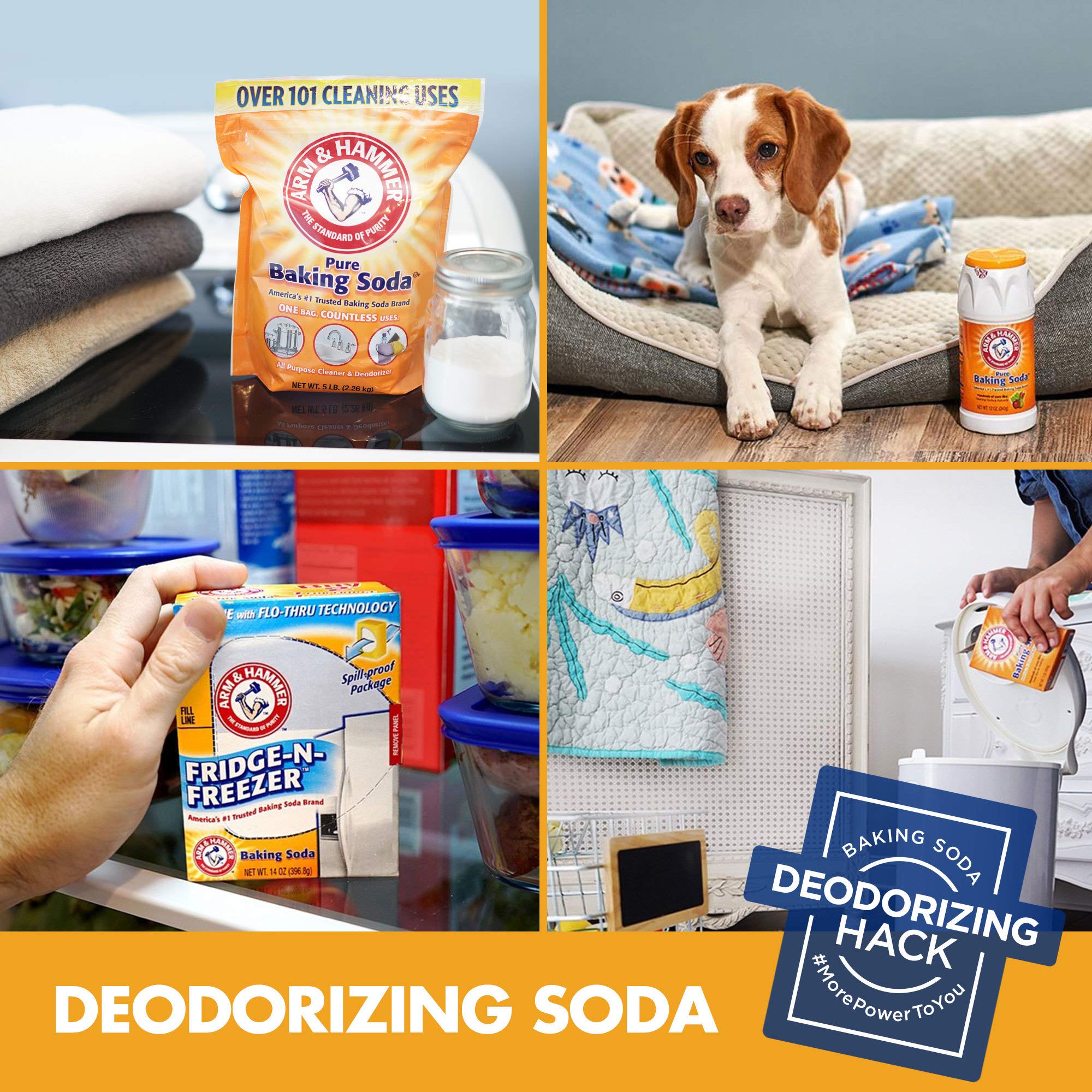 Arm & Hammer Baking Soda Fridge-n-Freezer Odor Absorber, 14 oz. - 12 Pack