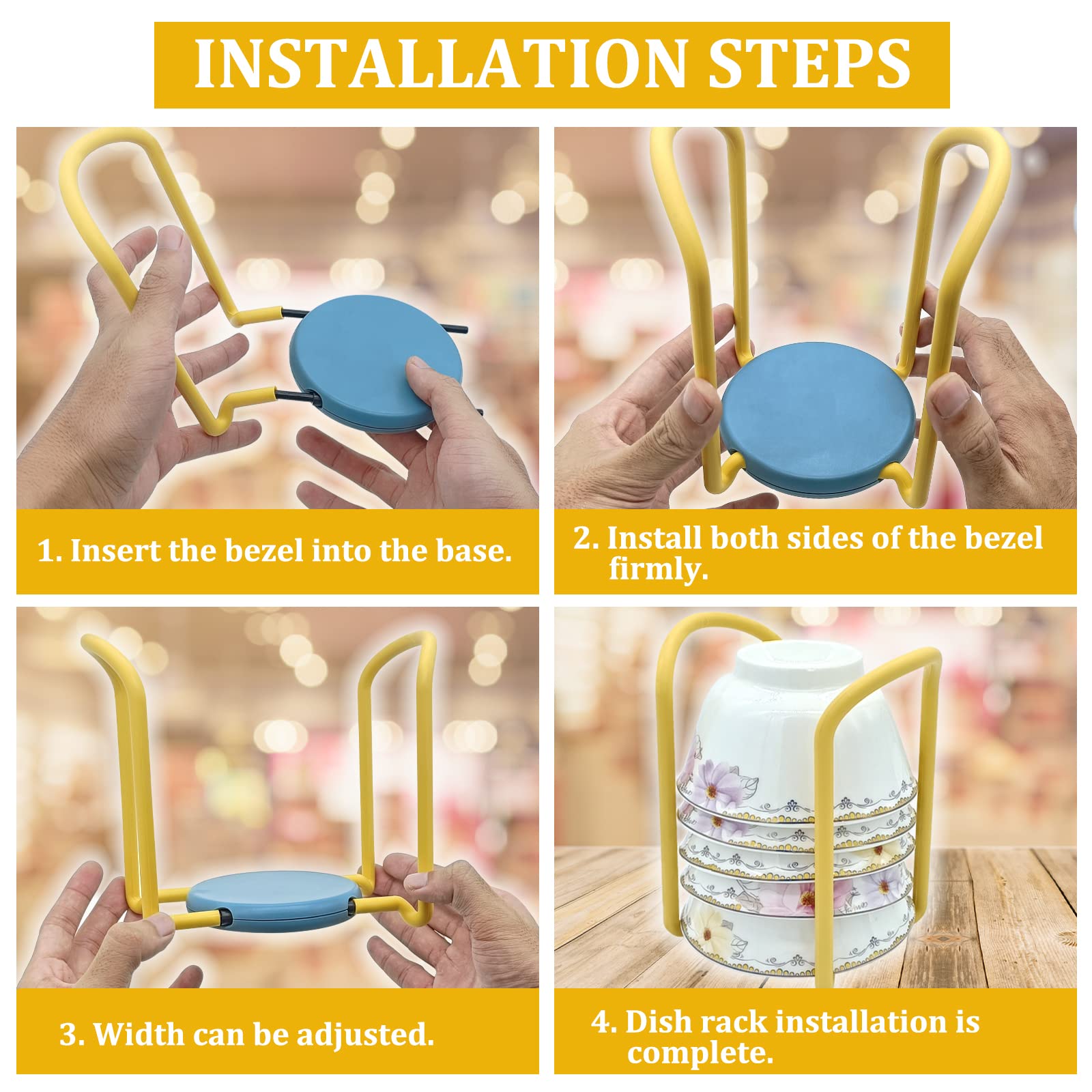 2 Pack Telescopic Tray Storage Rack, Retractable Dish Drying Rack, Multi-Functional Plates Cup Bowl Pot Pan Lid Storage Holder Organizer for Kitchen Counter Cabinet Drawer