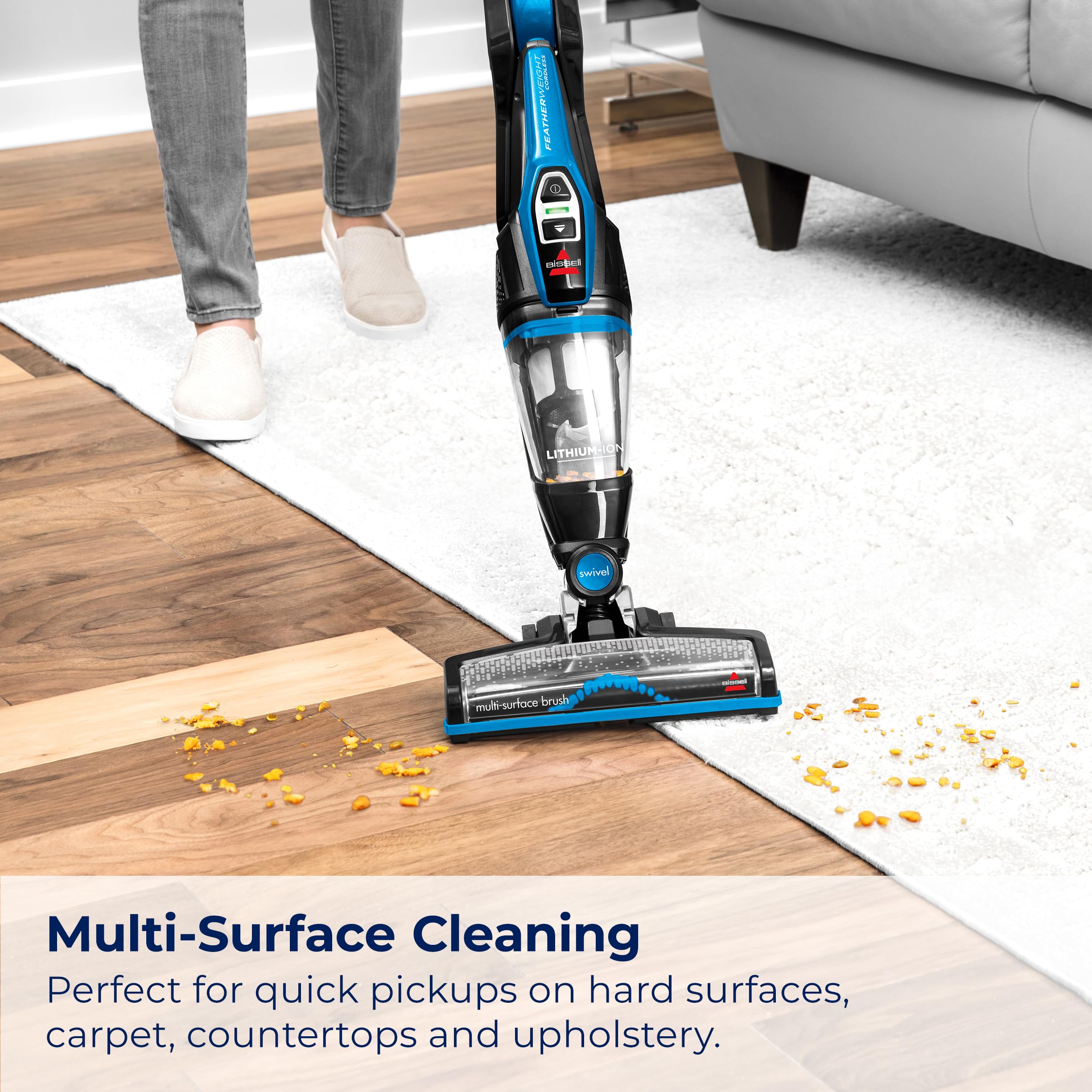 BISSELL, 3061 Featherweight Cordless Stick Vacuum, Electric Blue, Black
