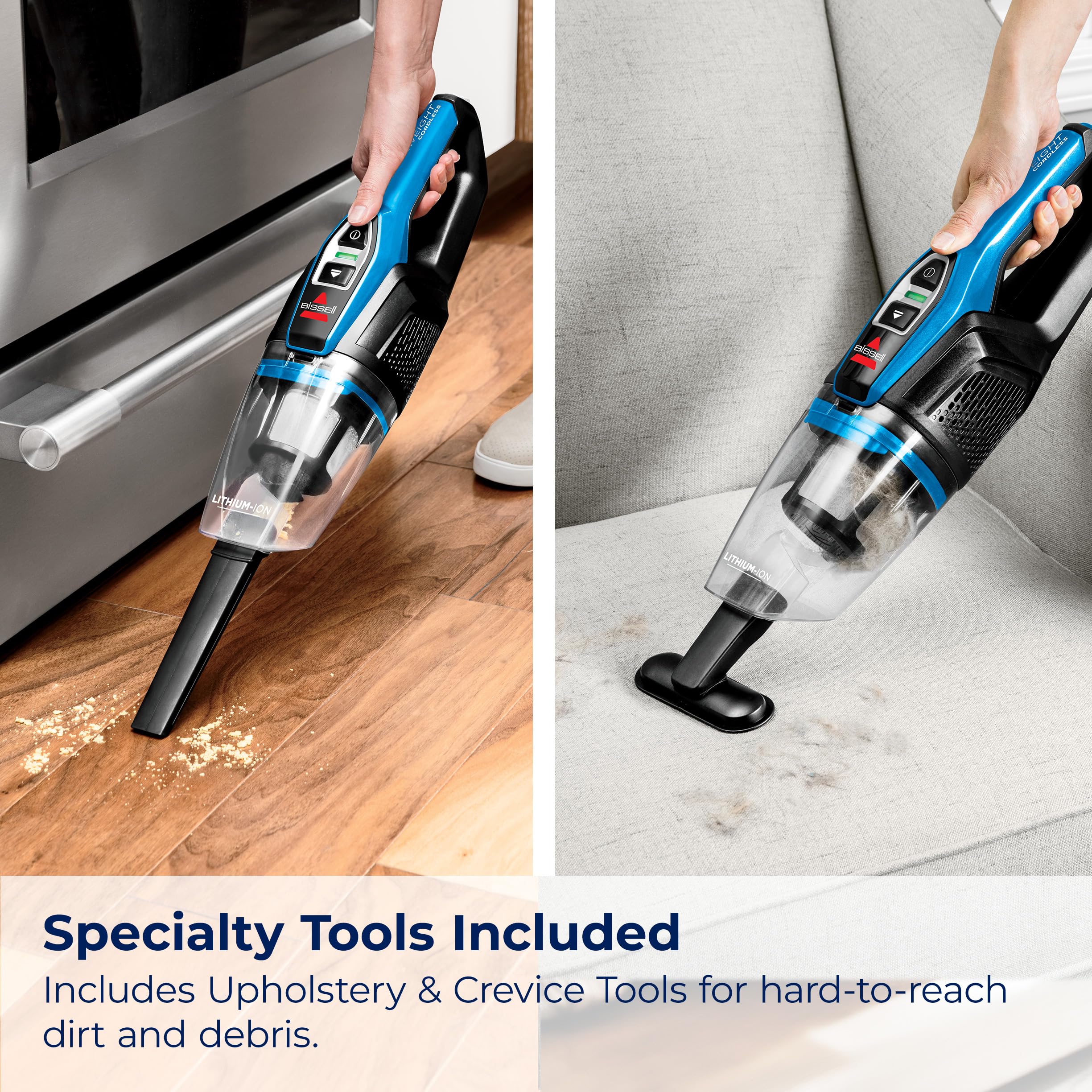 BISSELL, 3061 Featherweight Cordless Stick Vacuum, Electric Blue, Black