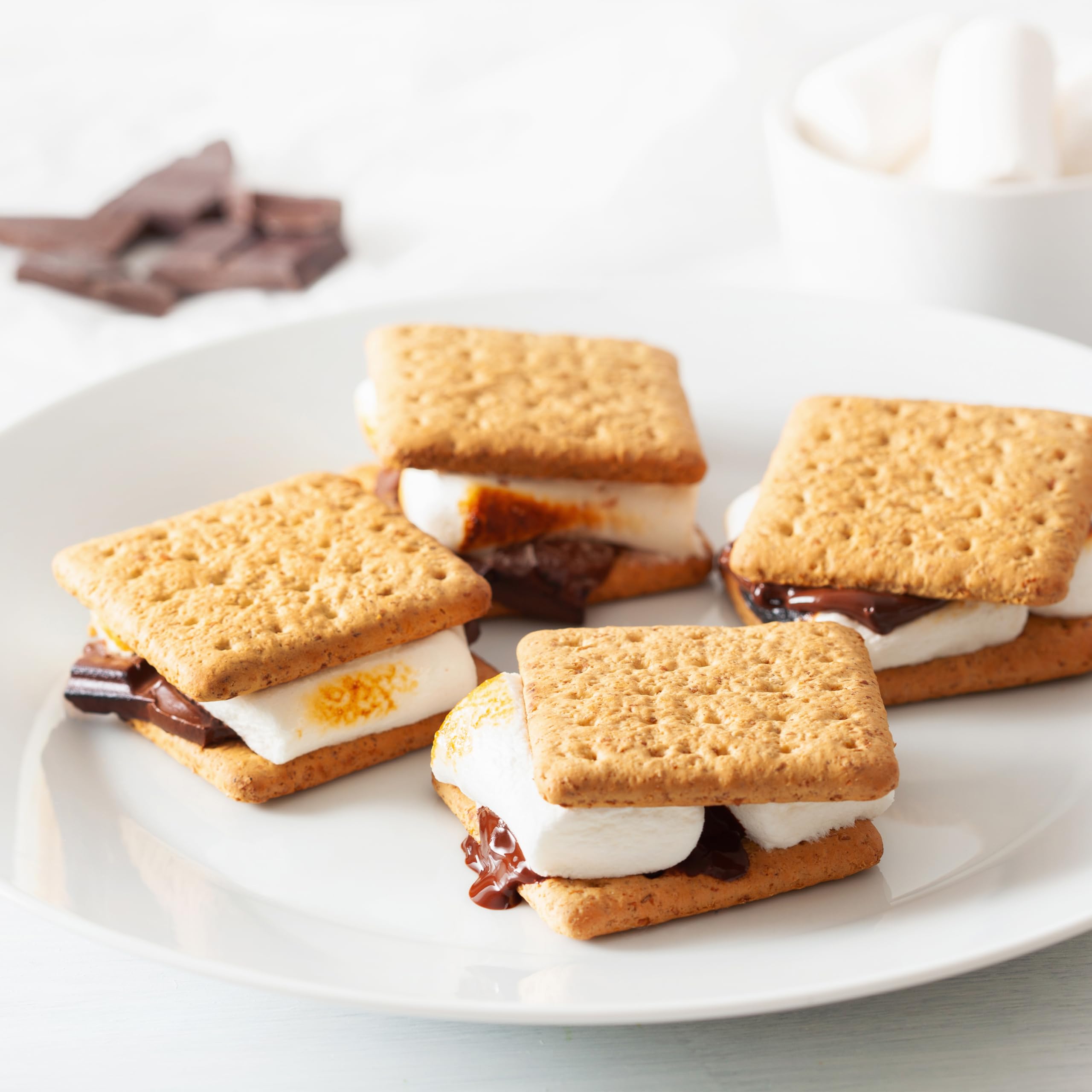 Nostalgia Electric S'mores Maker, Tabletop Indoor Machine with 4 Compartment Trays for Graham Crackers, Chocolate, Marshmallows, 4 Forks, Stainless Steel