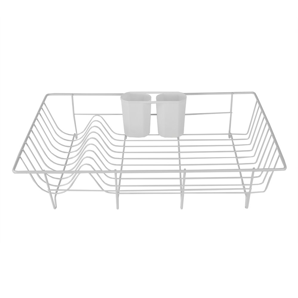 Home Basics DD30234 3-Piece Dish Drainer Set, White