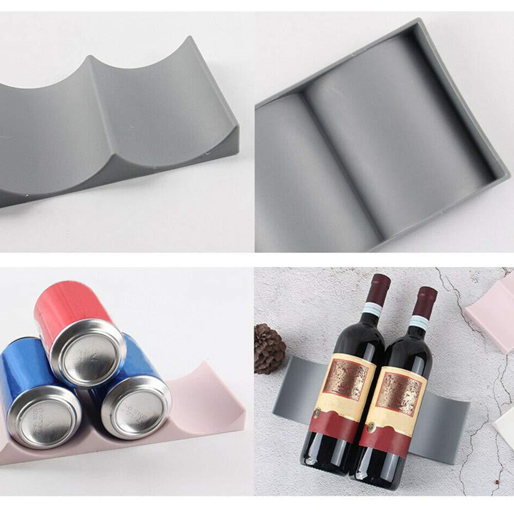 Wine Rack Countertops Display Stand Kitchen Storage Can Bottle Holder Modern Wave Shape Anti Slip Table Top Home Fridge Shelf European Style Champagne Jar Organizer Space Saving(1pcDark Gray)