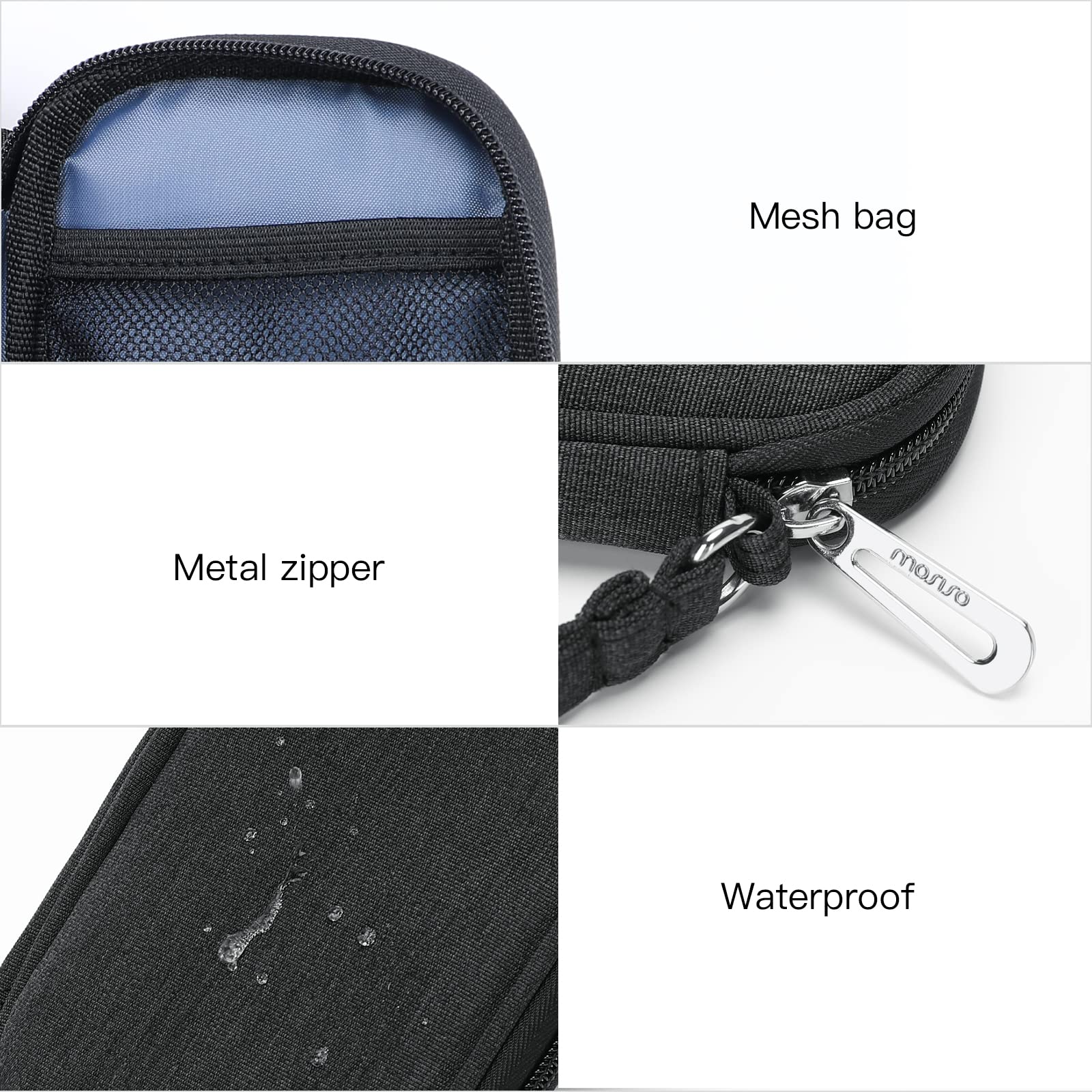 MOSISO Sling Backpack, Multipurpose Crossbody Shoulder Bag Travel Hiking Daypack&Electronic Organizer Cable Case, Gray&Black