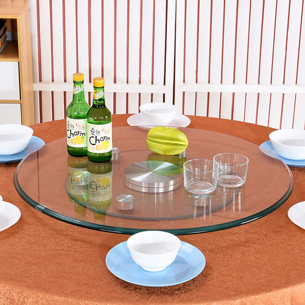 20 Inch(50 cm) Glass Lazy Susan, Round Kitchen Turntable with Steel Bearings, Heavy Duty Rotating Tray for Dining Table Serving Plate