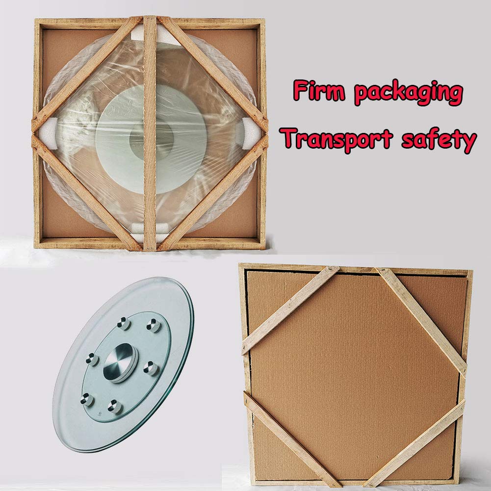 20 Inch(50 cm) Glass Lazy Susan, Round Kitchen Turntable with Steel Bearings, Heavy Duty Rotating Tray for Dining Table Serving Plate