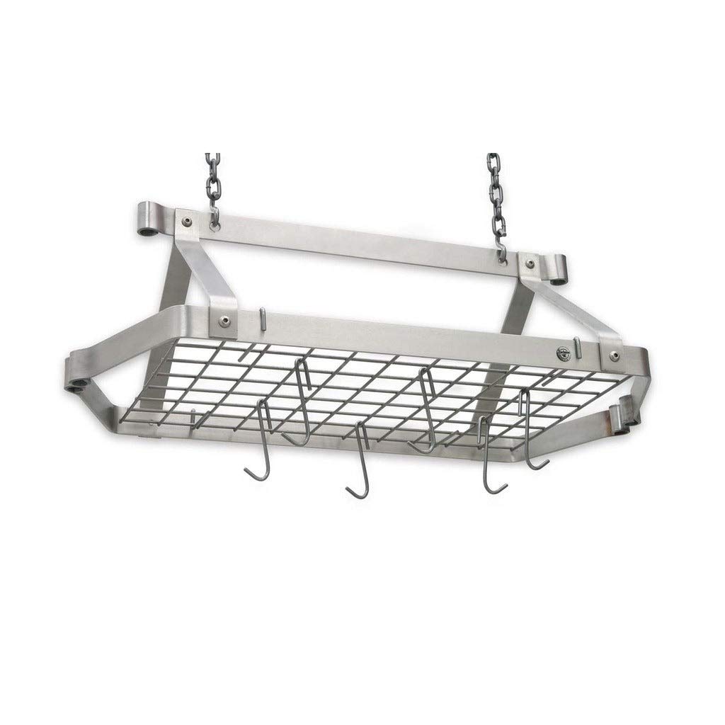Enclume DR5 Decor Retro Rectangle Ceiling Rack with Grid, Hammered Steel
