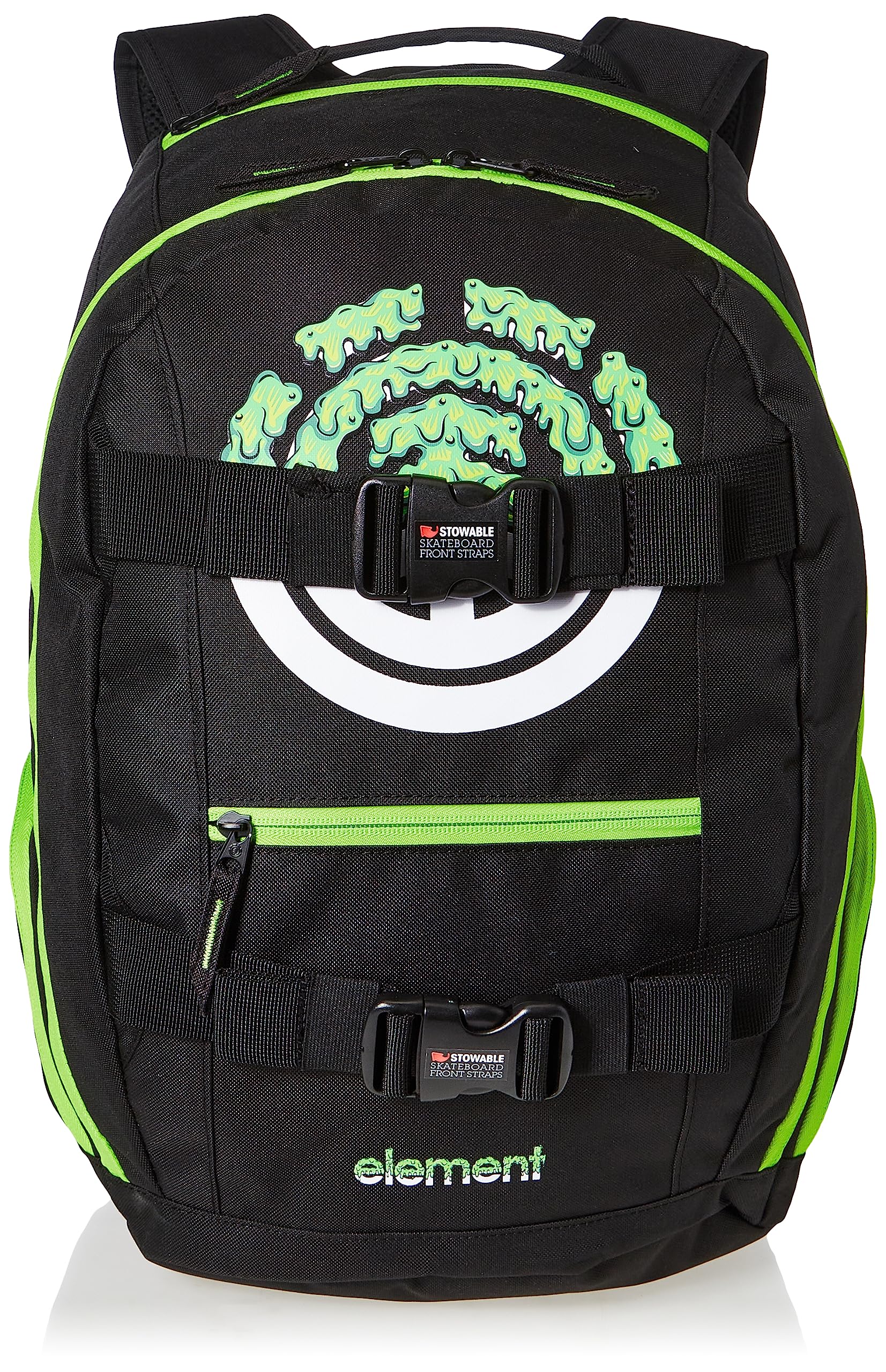 Element Men's Mohave Backpack - Lightweight -School Bookbag -With Skate Straps, All Black Mohave