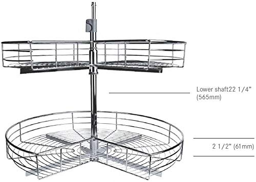 IMEX Kidney Shaped Lazy Susan - Wire Rotating Corner Organizer, Turntable for Cabinet, Chrome (Wire Susan 32” Kidney Shape)