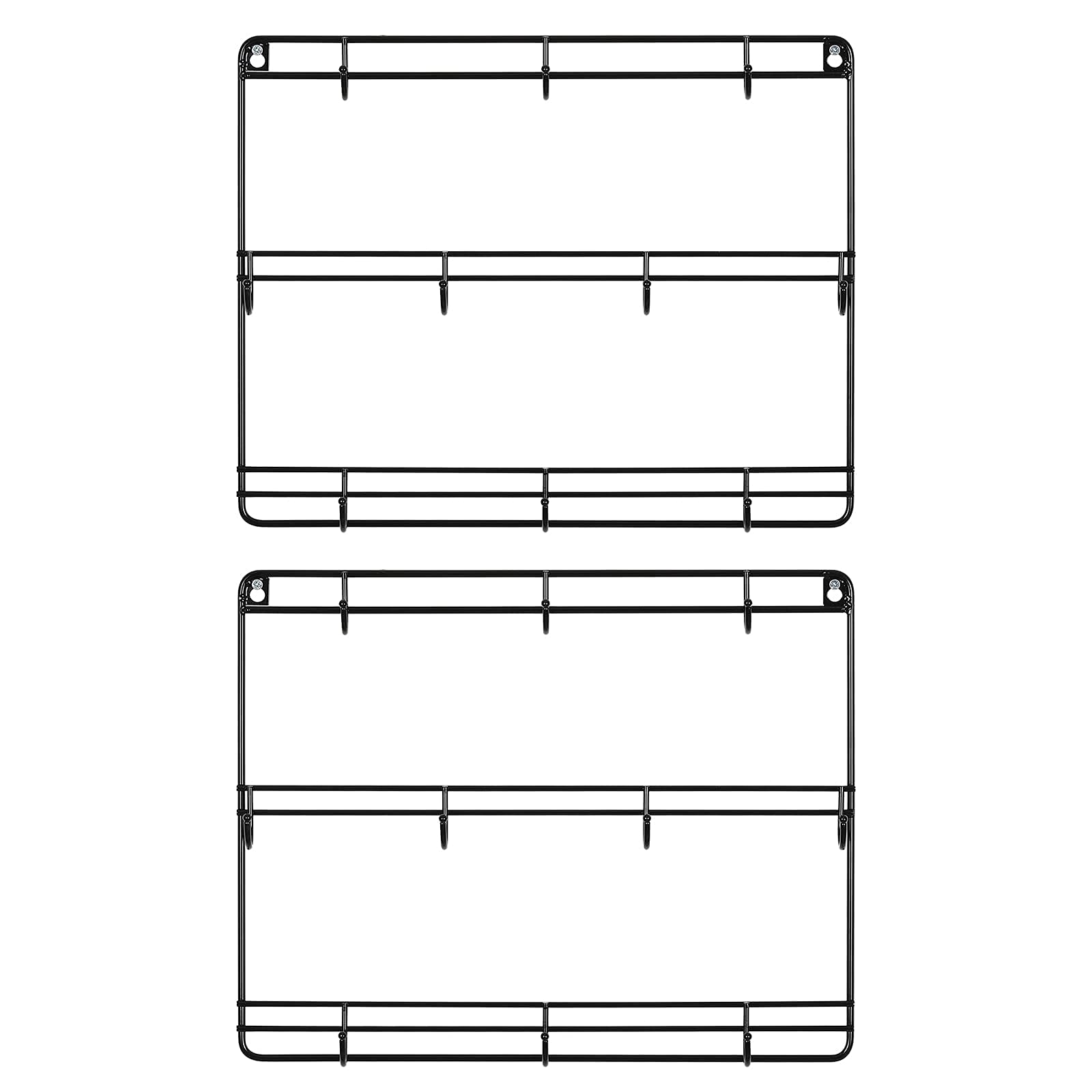 MOOACE Mug Rack Cup Holder, 3-Tier Metal Wall Mounted Coffee Mug Storage Rack with 10 Hooks, Cup Display Organizer for Coffee Mugs, Tea Cups and Mason Jars, Set of 2