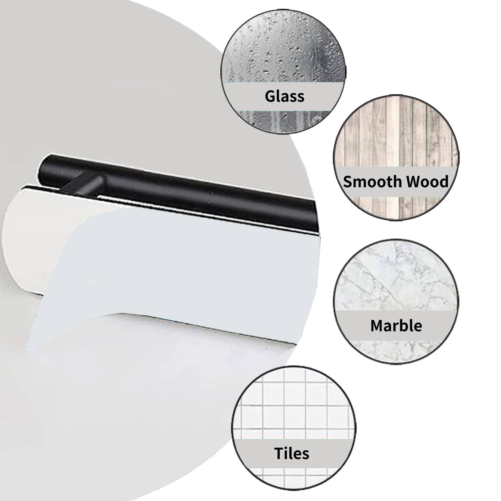 Self Adhesive Strips, Paper Towel Holder Replaces Stickers, Stainless Steel Paper Towels Holder Replace Stickers,Paper Towel Holder Under Cabinet, Compatible with DR Catch, 5.7*1.5inch(2-Pack)